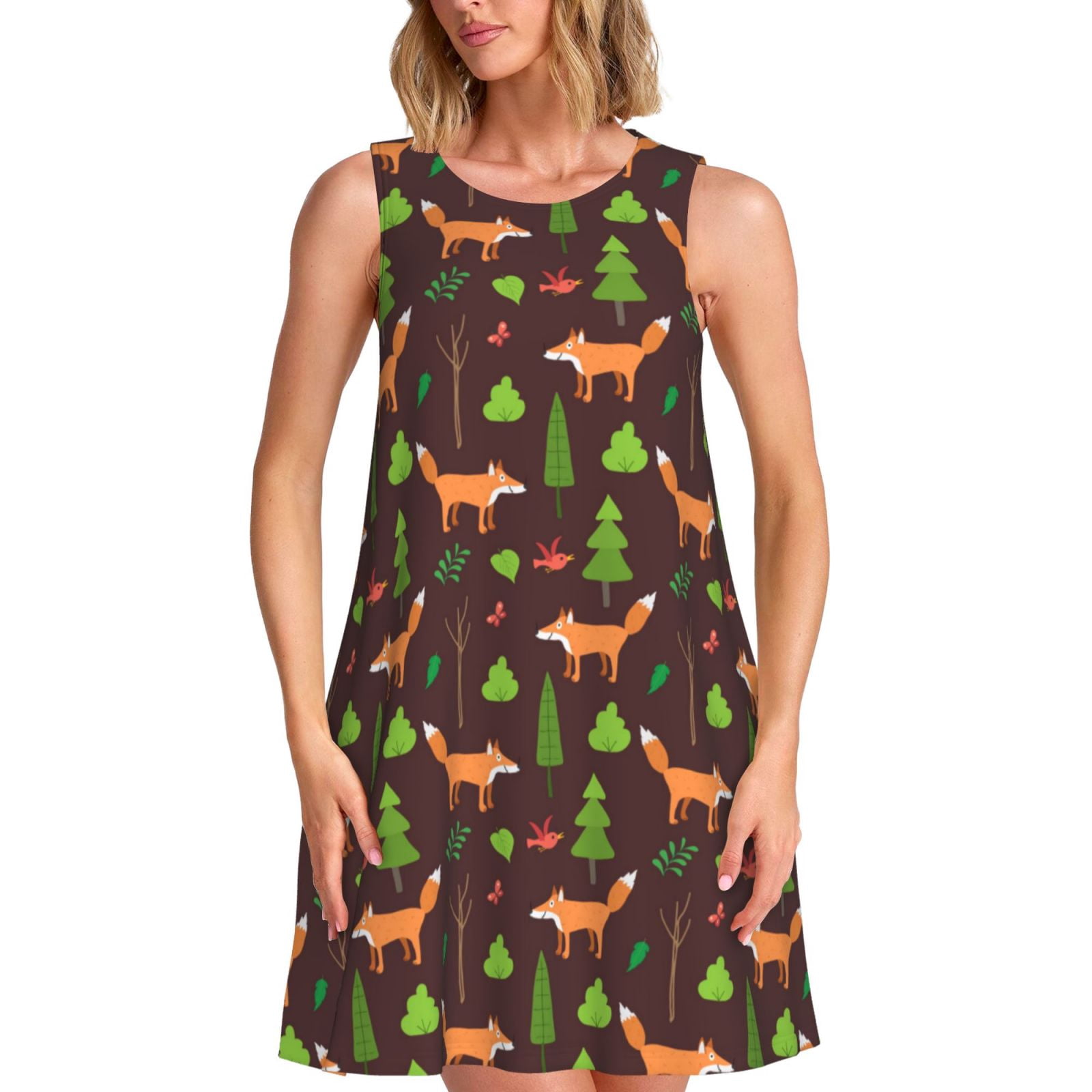 Spring Summer Dresses for Women 2025 - Fox In Forest Swimsuit Coverup ...