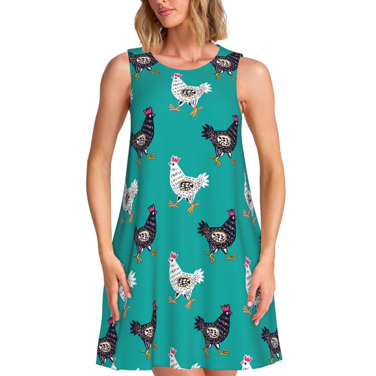Spring Summer Dresses for Women 2025 - Funny Chicken Beach Vacation ...