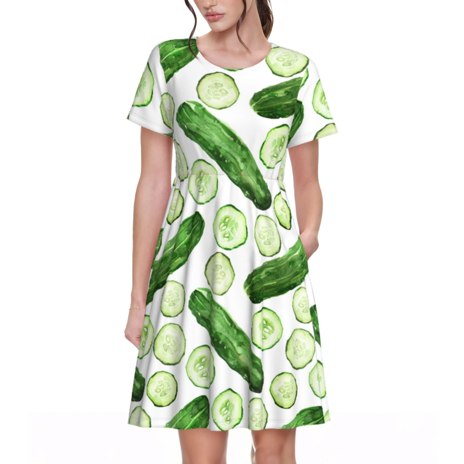 Spring Summer Dresses for Women 2025 - Funny Cucumber Print Wedding ...