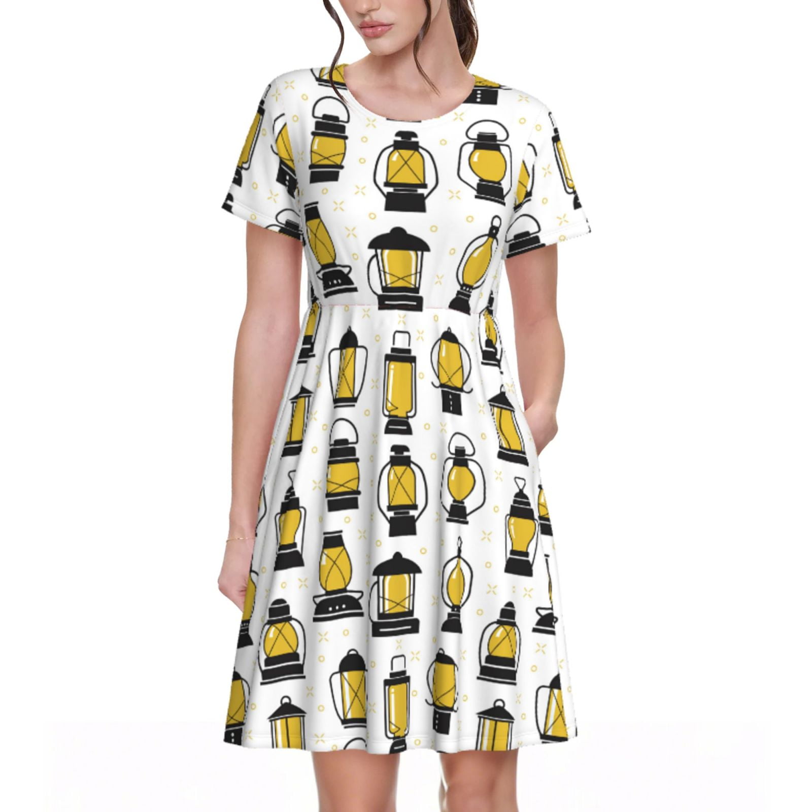 Spring Summer Dresses for Women 2025 - Funny Light Bulb Pattern Beach ...