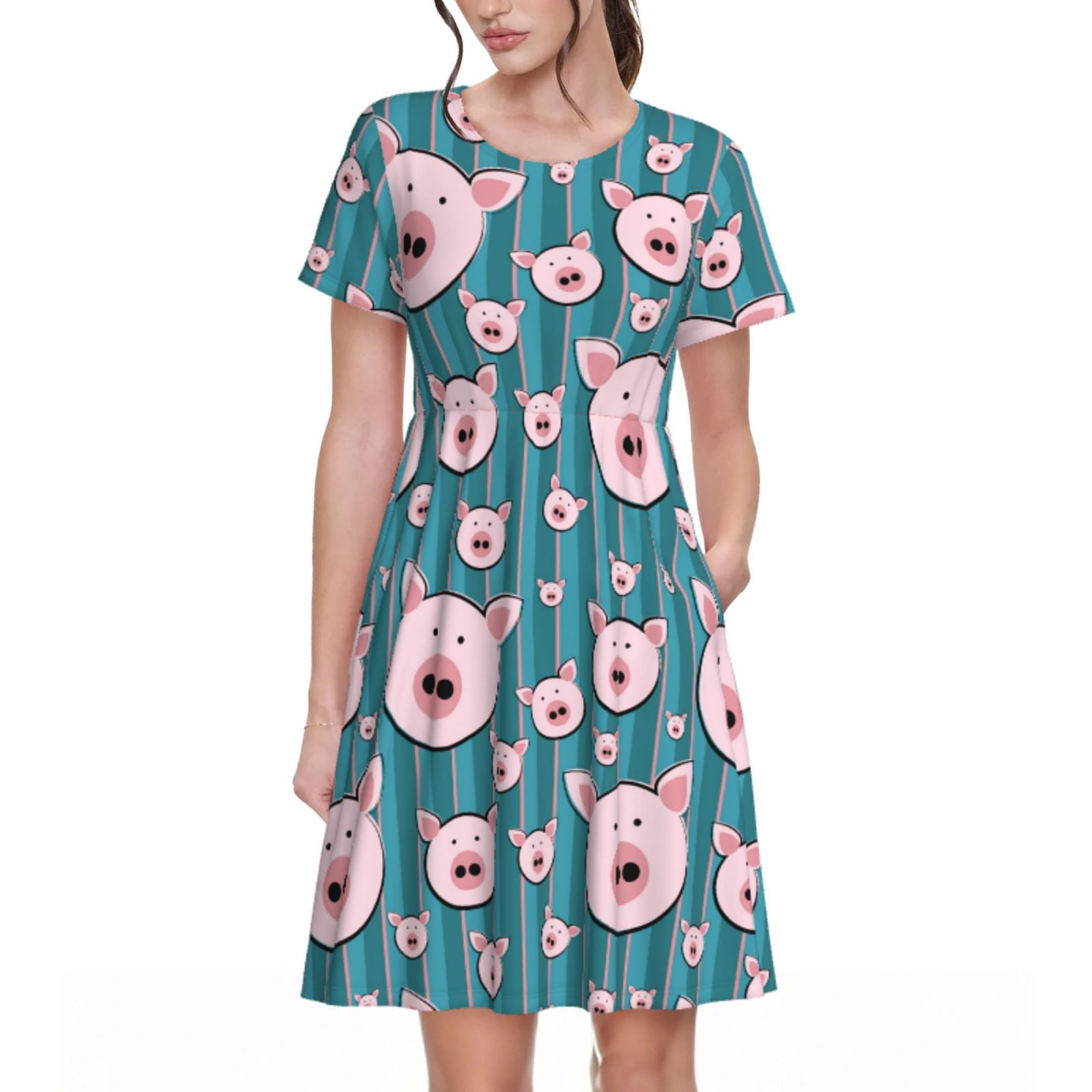 Spring Summer Dresses for Women 2025 - Funny Pig Faces Beach Vacation ...