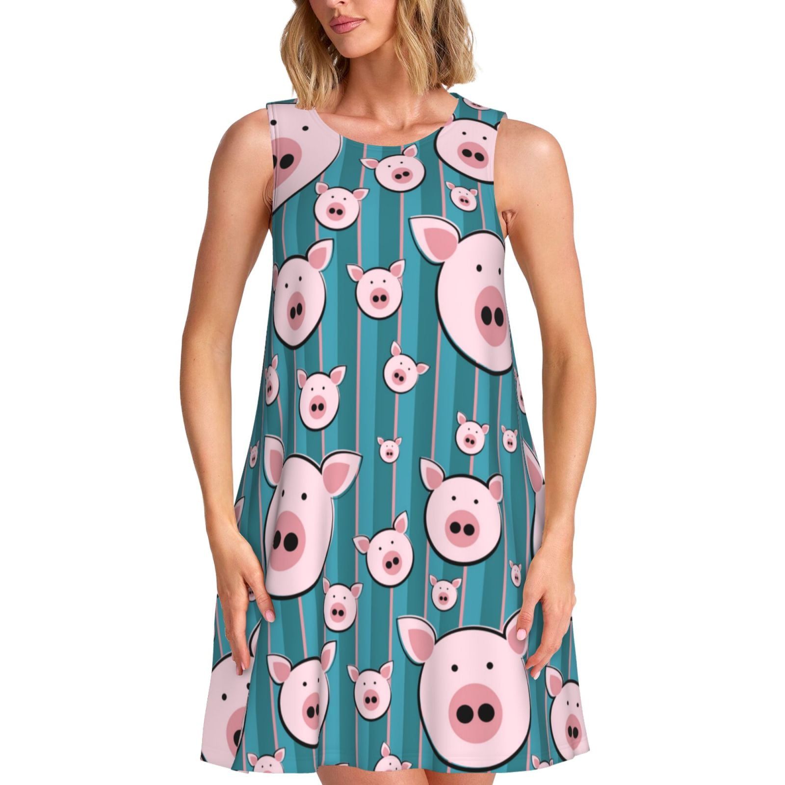 Spring Summer Dresses for Women 2025 - Funny Pig Faces Swimsuit Coverup ...