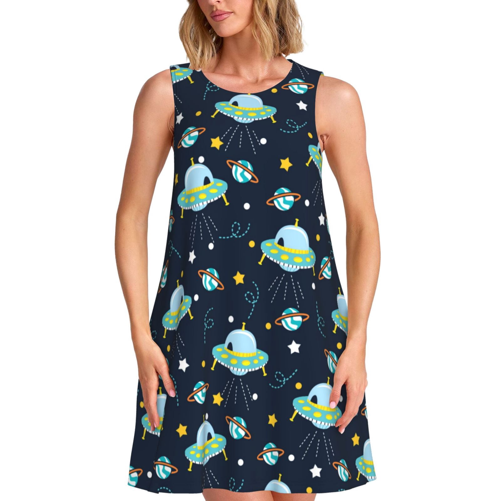 Spring Summer Dresses for Women 2025 - Galaxy With Ufo Beach Vacation ...