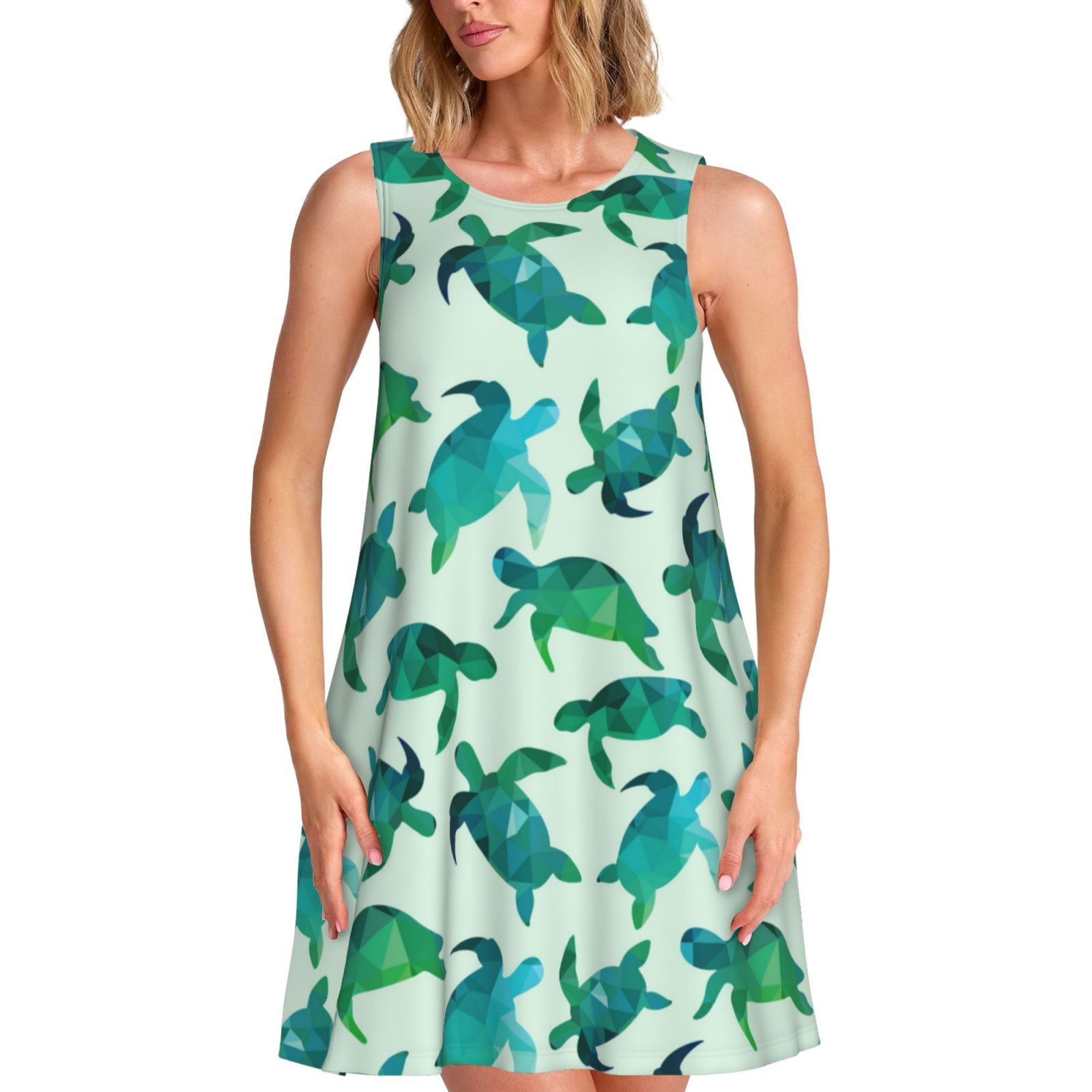 Spring Summer Dresses for Women 2025 - Green Sea Turtle Beach Vacation ...