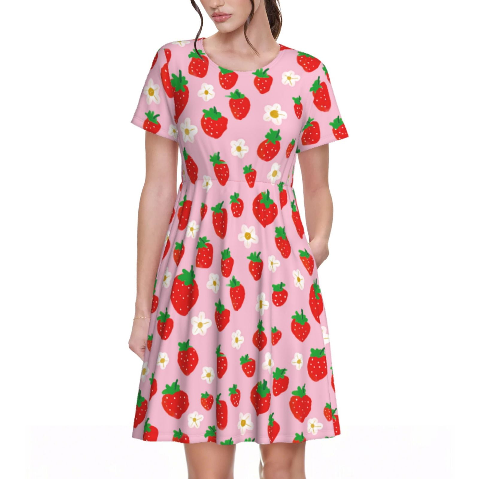 Spring Summer Dresses for Women 2025 - Hand Drawn Strawberry(A) Beach ...