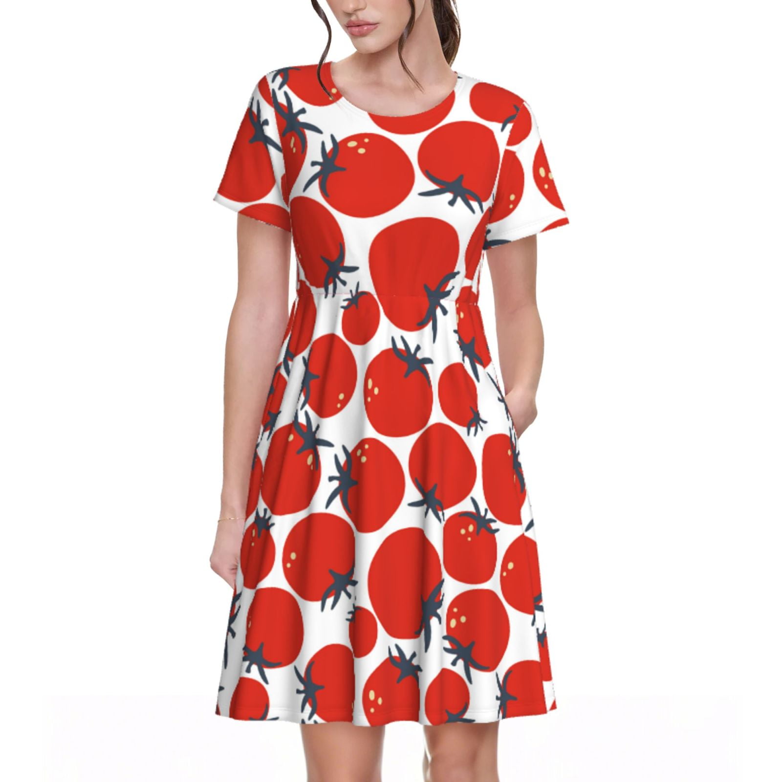 Spring Summer Dresses for Women 2025 - Hand Drawn Tomatoes(1) Beach ...