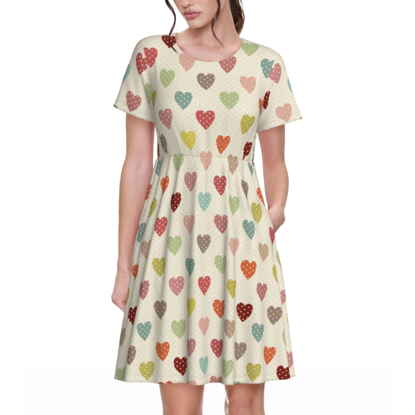 Spring Summer Dresses for Women 2025 - Heart Polka Dot Beach Vacation ...
