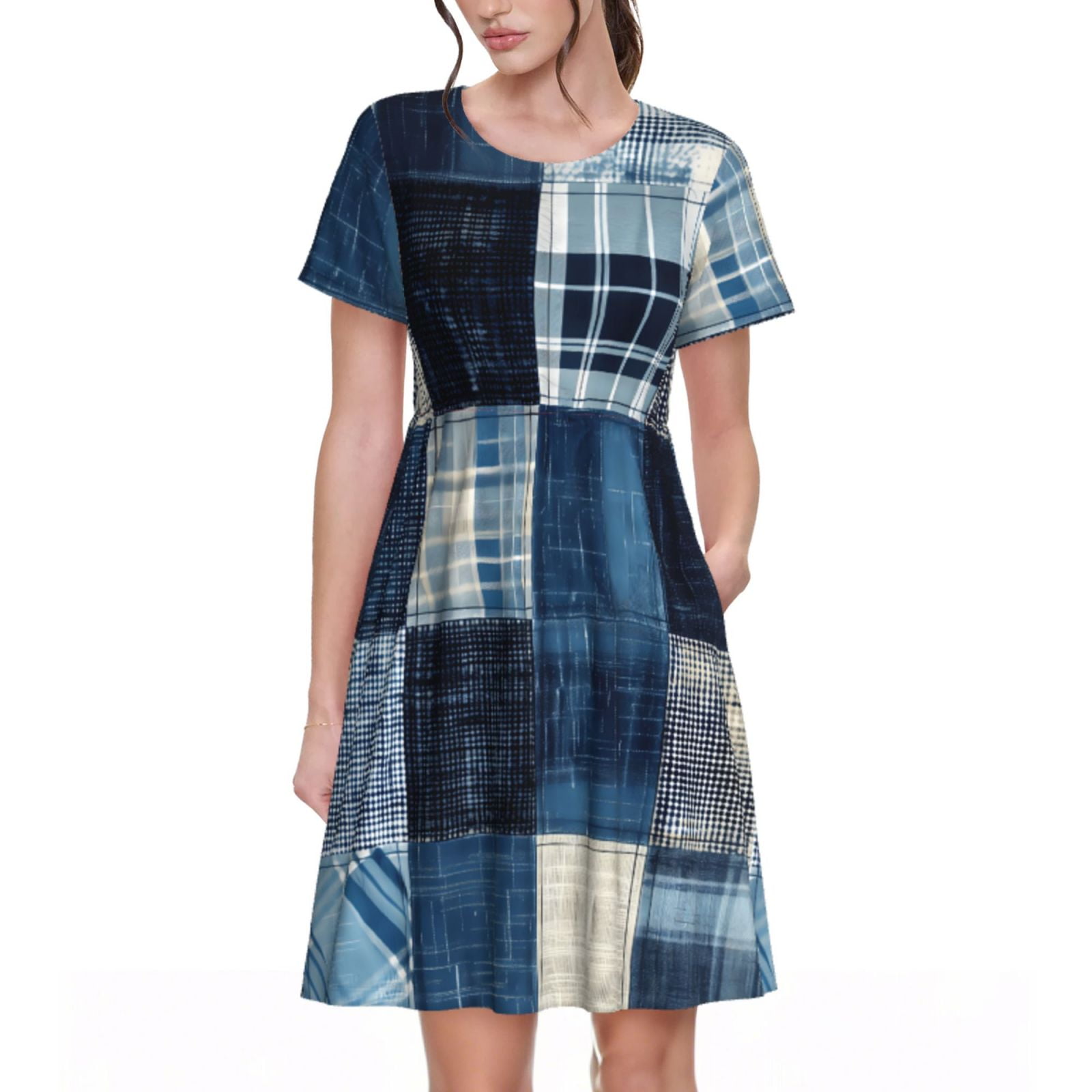 Spring Summer Dresses for Women 2025 - Indigo Patchwork Quilt Beach ...