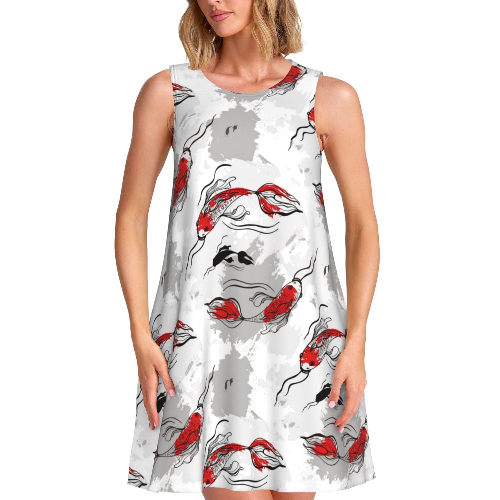 Spring Summer Dresses for Women 2025 - Koi Fish Beach Vacation Clothes ...