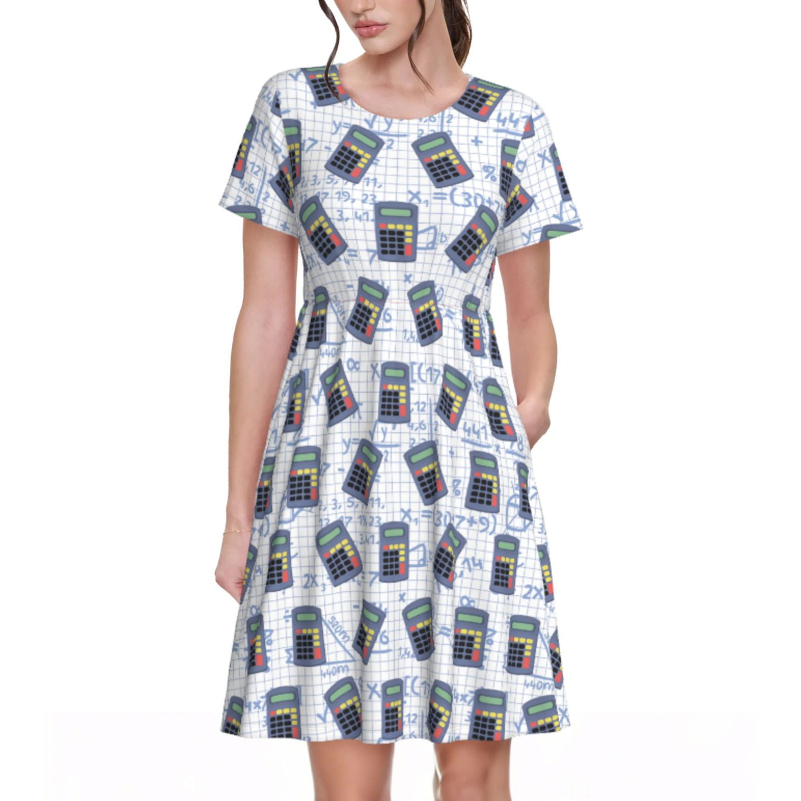 Spring Summer Dresses for Women 2025 - Math Number Print Calculator ...