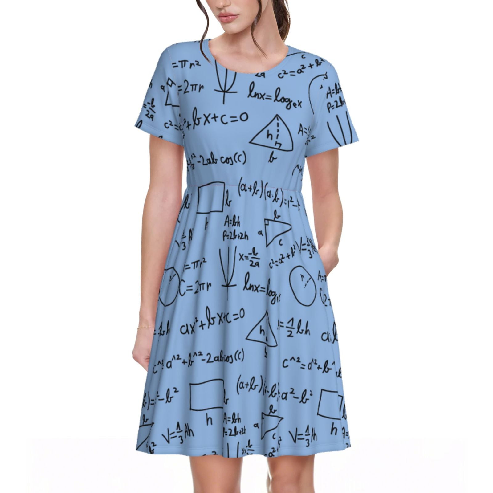 Spring Summer Dresses for Women 2025 - Math Print Design Beach Vacation ...