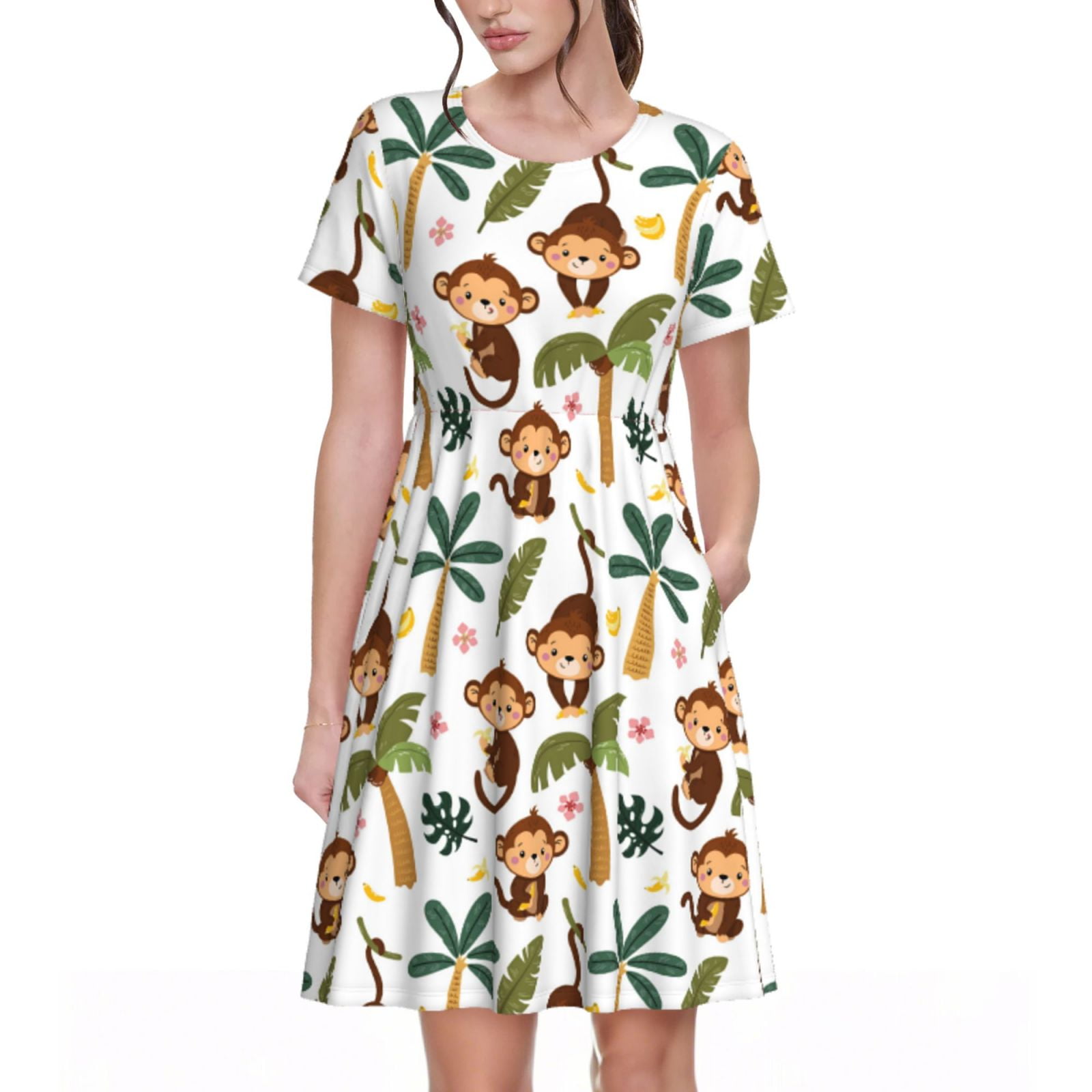 Spring Summer Dresses for Women 2025 - Monkeys Swinging From Palms ...