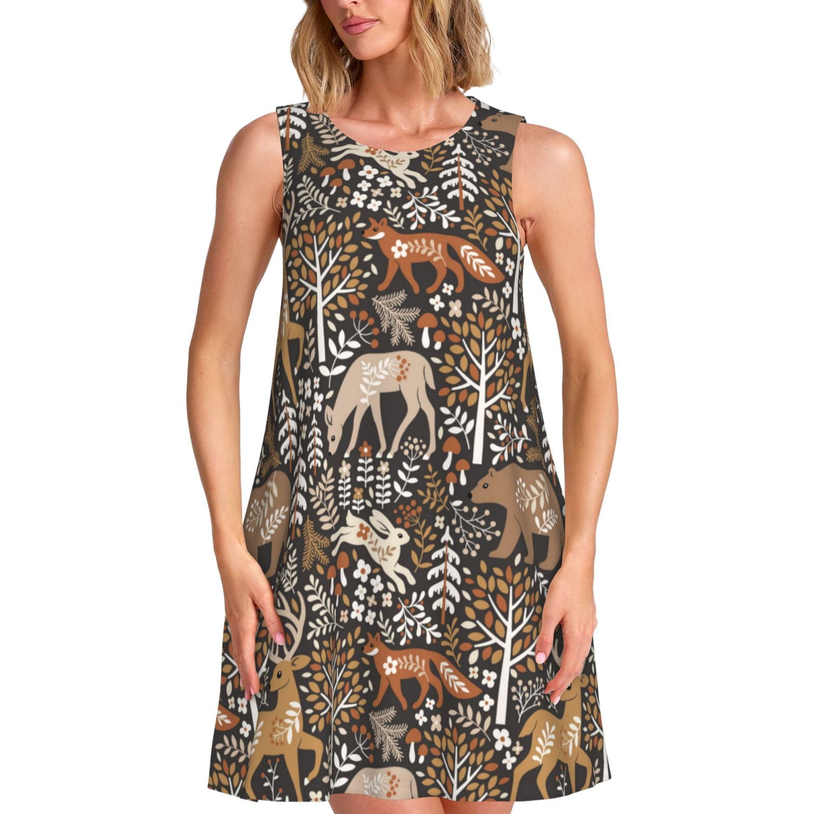 Spring Summer Dresses for Women 2025 - Moose Fox Bear Leaf Tree ...