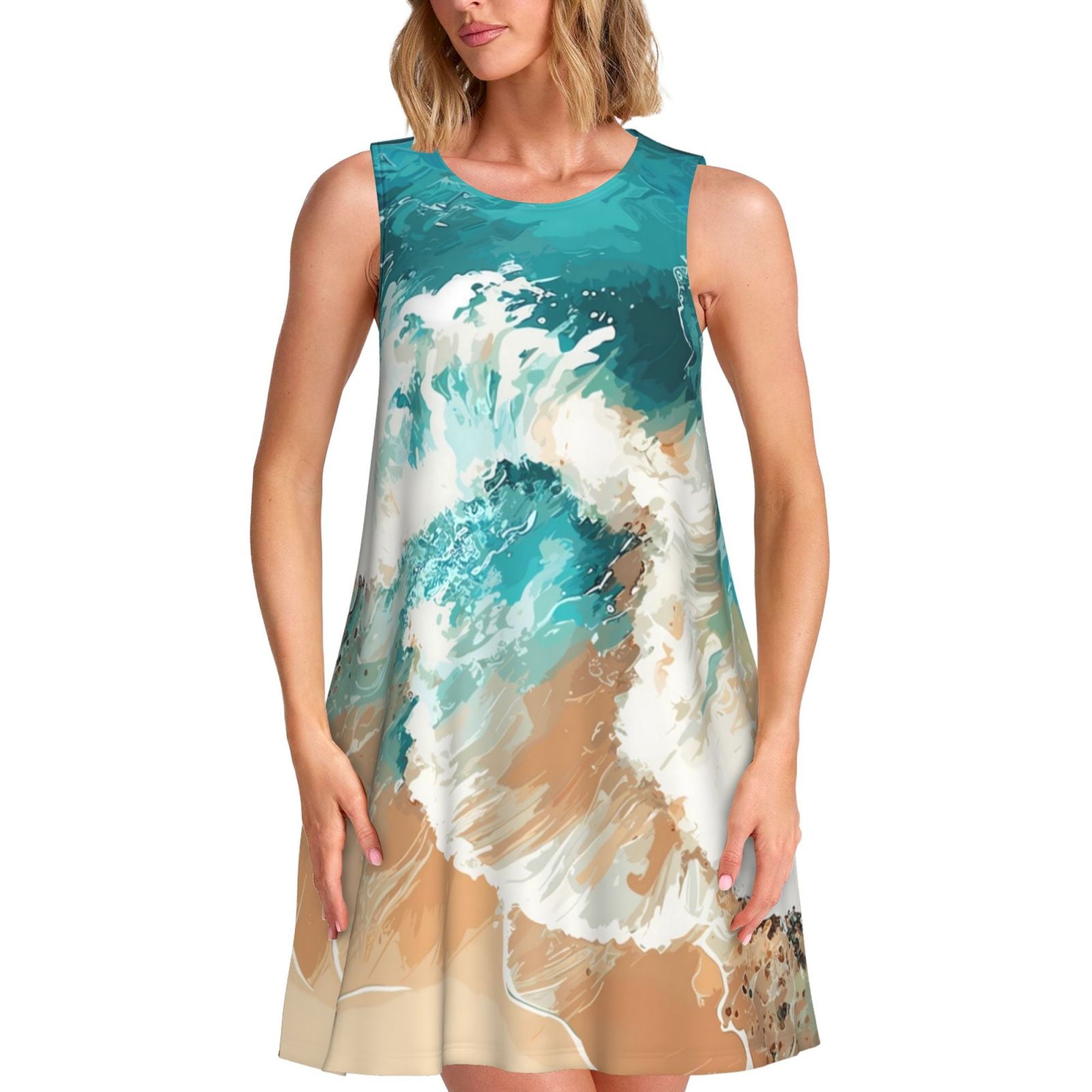 Spring Summer Dresses for Women 2025 - Ocean Wave Crash Swimsuit ...