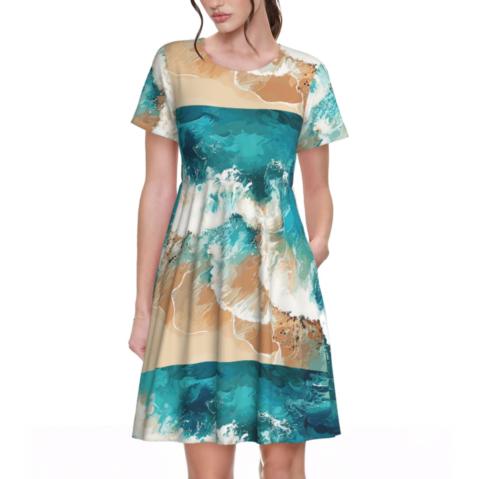 Spring Summer Dresses for Women 2025 - Ocean Wave Crash Wedding Guest ...