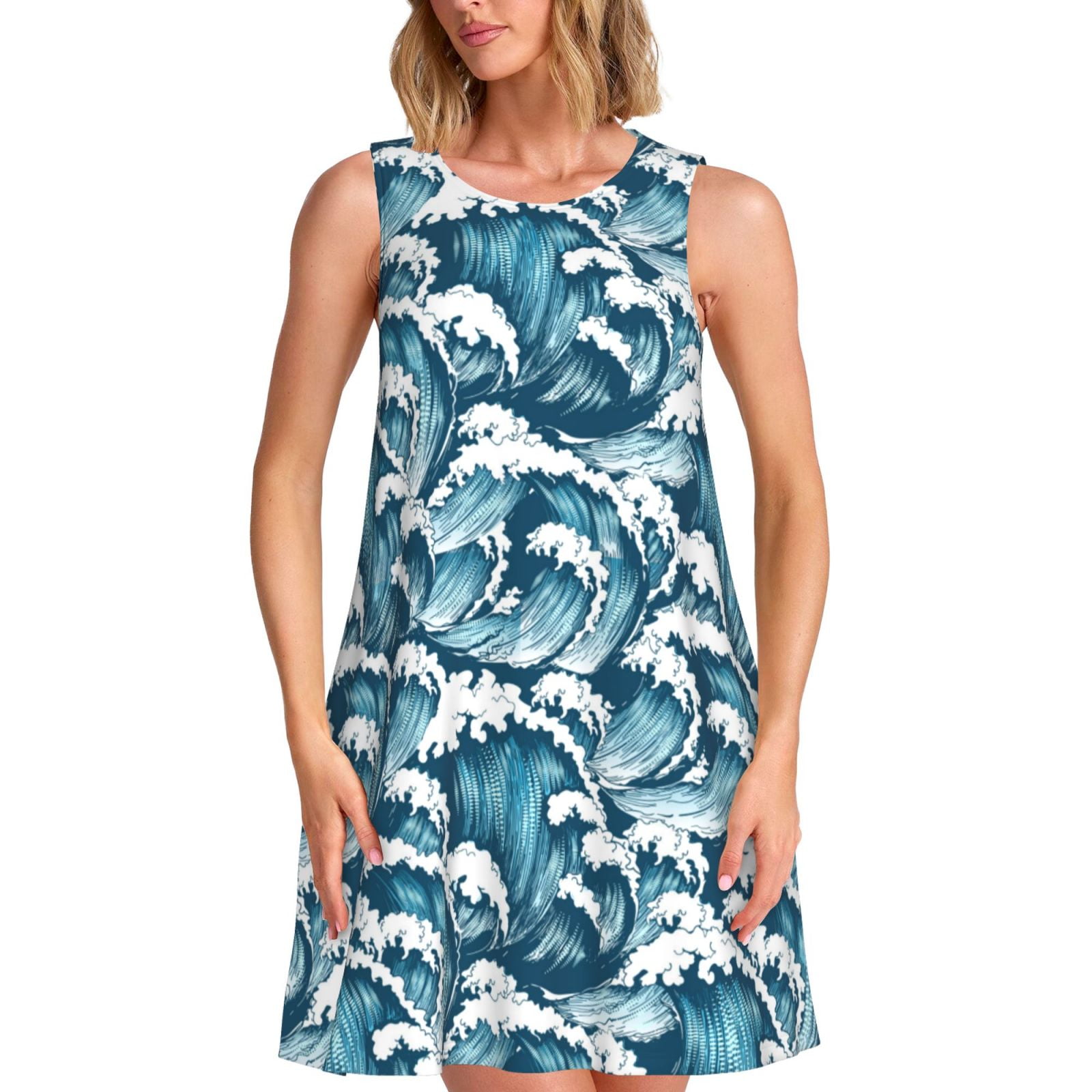 Spring Summer Dresses for Women 2025 - Ocean Waves Swimsuit Coverup ...
