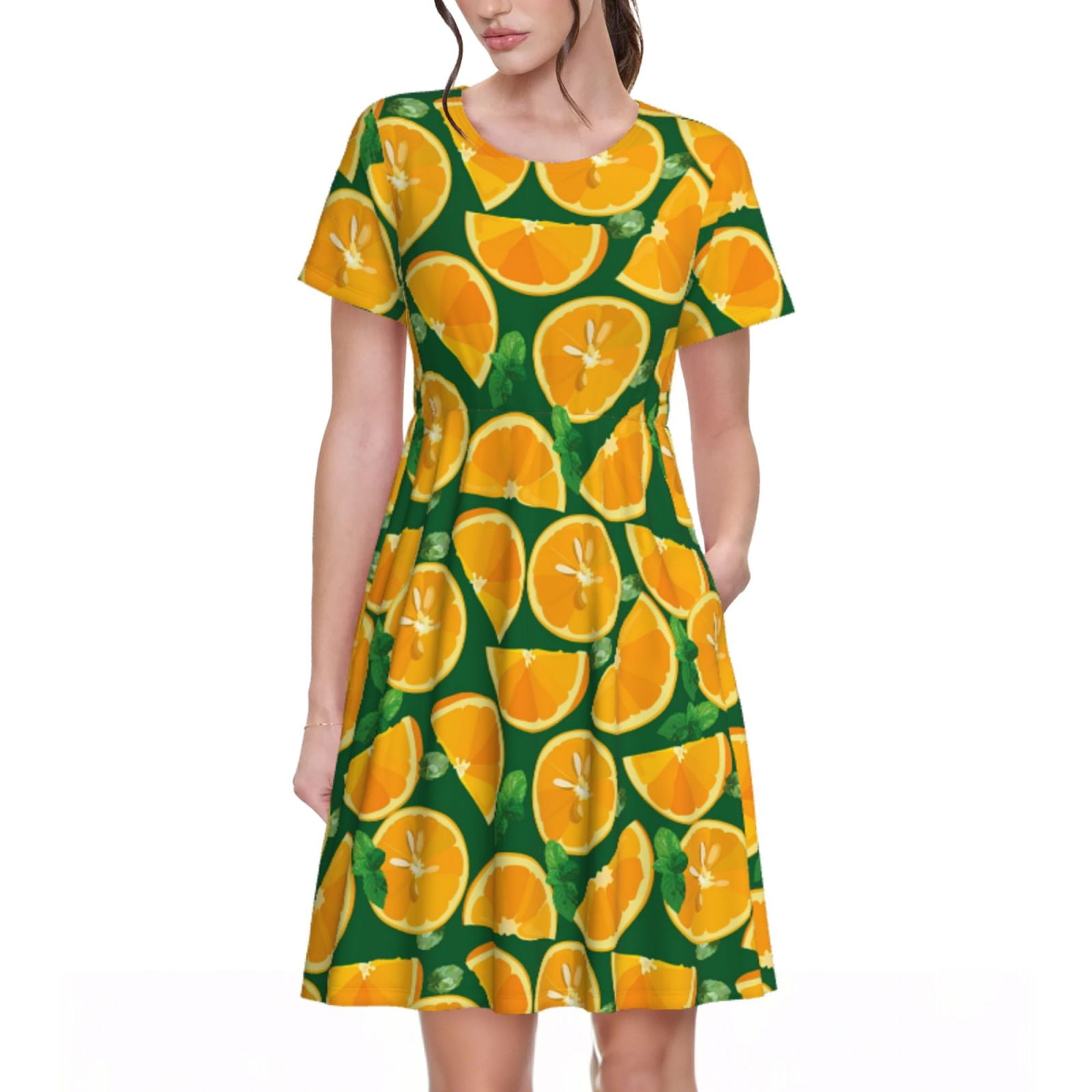 Spring Summer Dresses for Women 2025 - Orange Lemon Beach Vacation ...