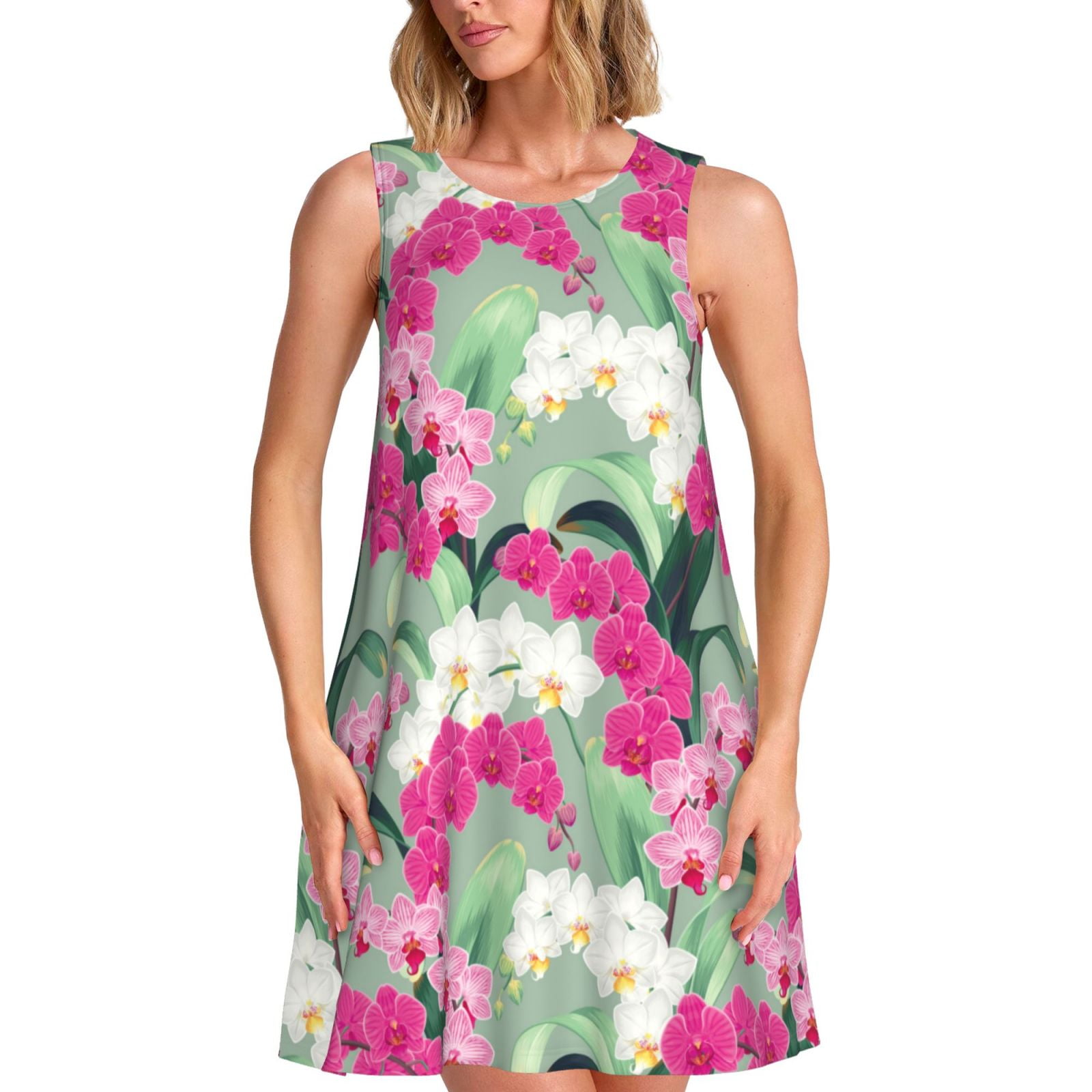 Spring Summer Dresses for Women 2025 - Orchids Flowers(A) Beach ...