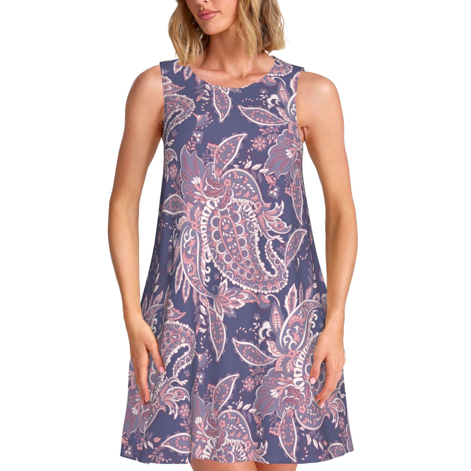 Spring Summer Dresses for Women 2025 - Paisley Purple Beach Vacation ...