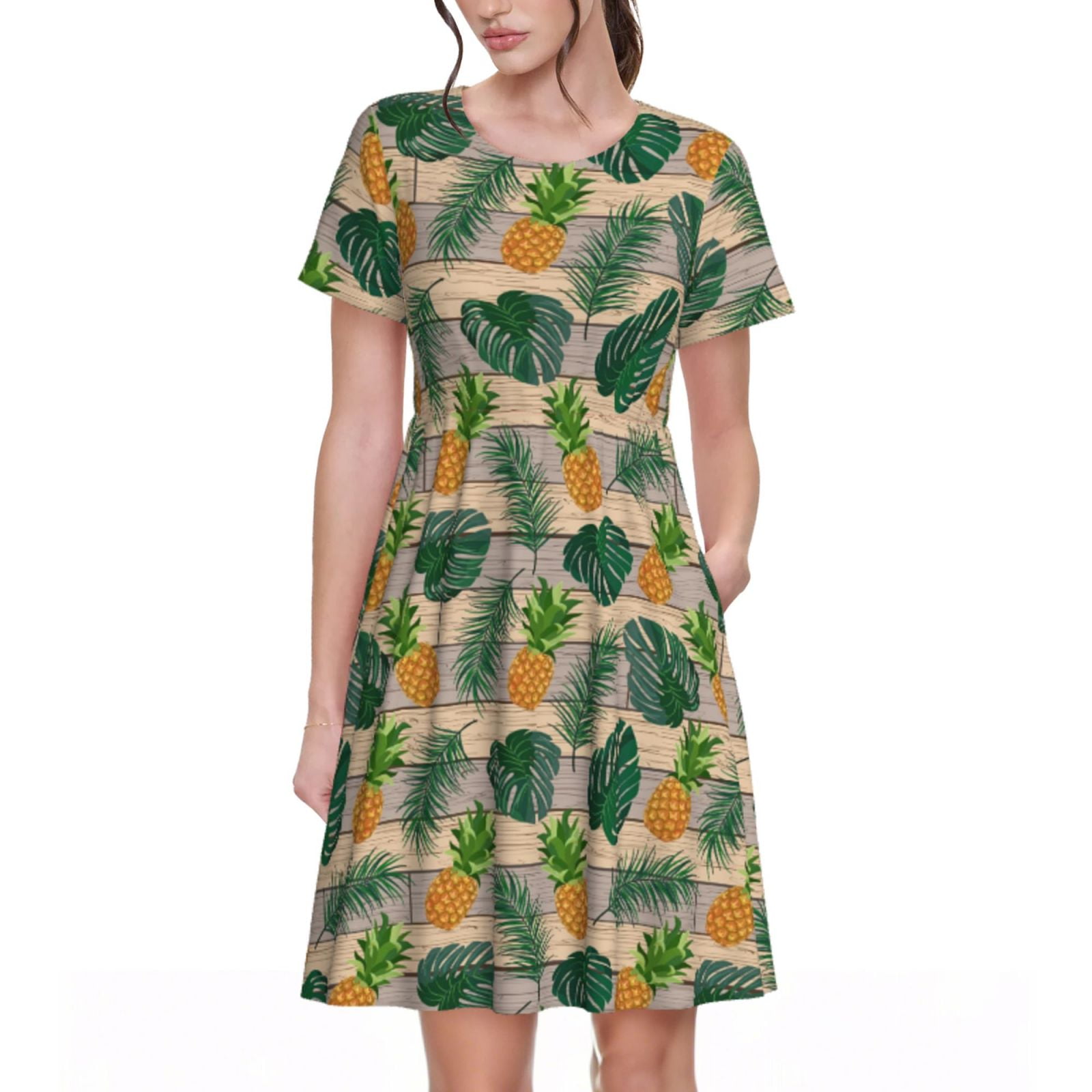 Spring Summer Dresses for Women 2025 - Pineapples Palm Leaves Wedding ...