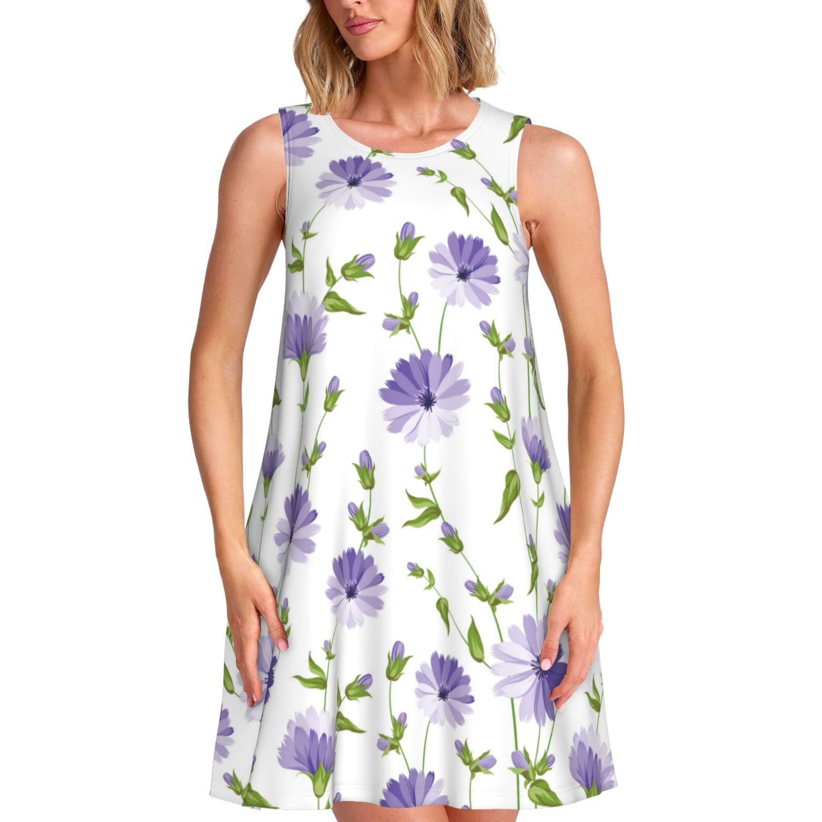 Spring Summer Dresses for Women 2025 - Purple Chicory Swimsuit Coverup ...