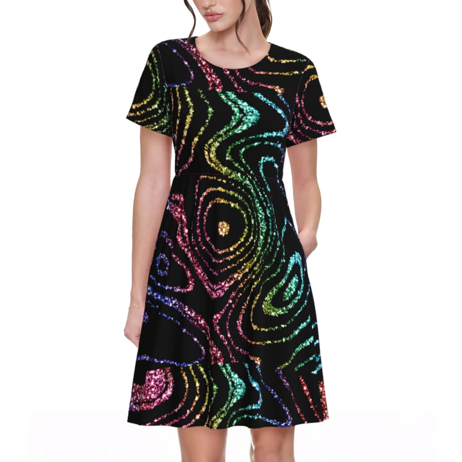 Spring Summer Dresses for Women 2025 - Rainbow Glitter Beach Vacation ...