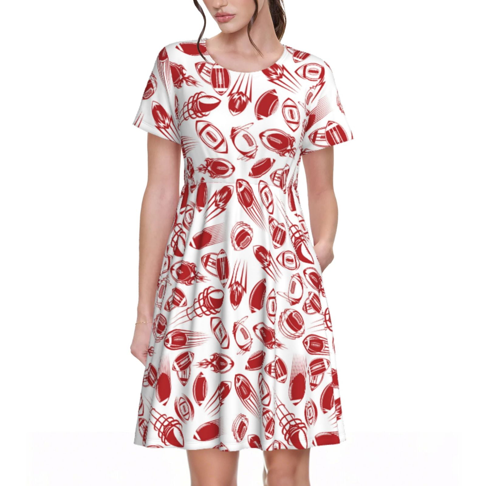 Spring Summer Dresses for Women 2025 - Red Football Beach Vacation ...