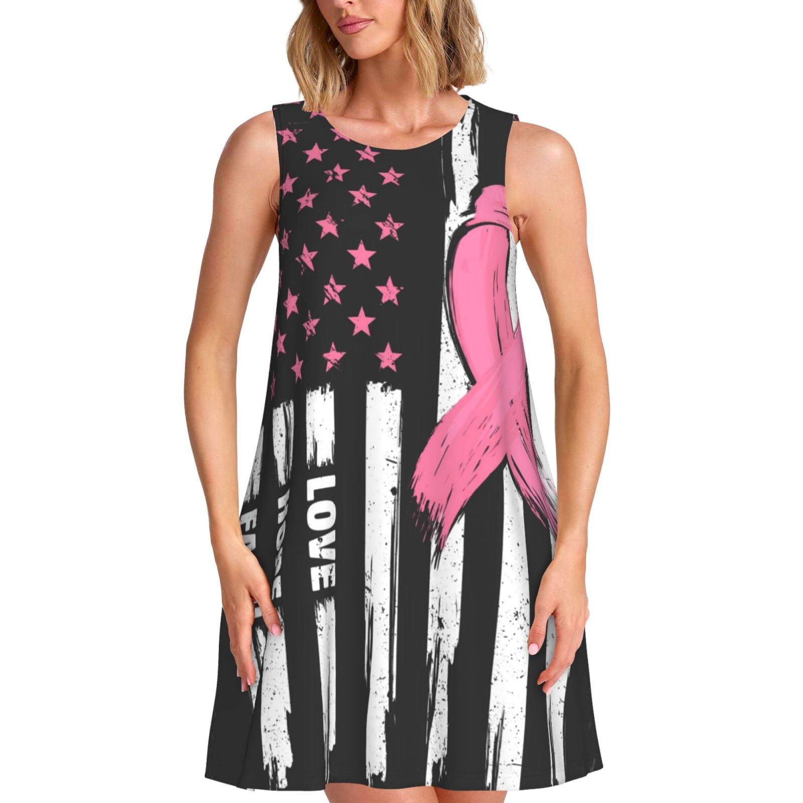Spring Summer Dresses for Women 2025 - Ribbon Breast Cancer Awareness ...