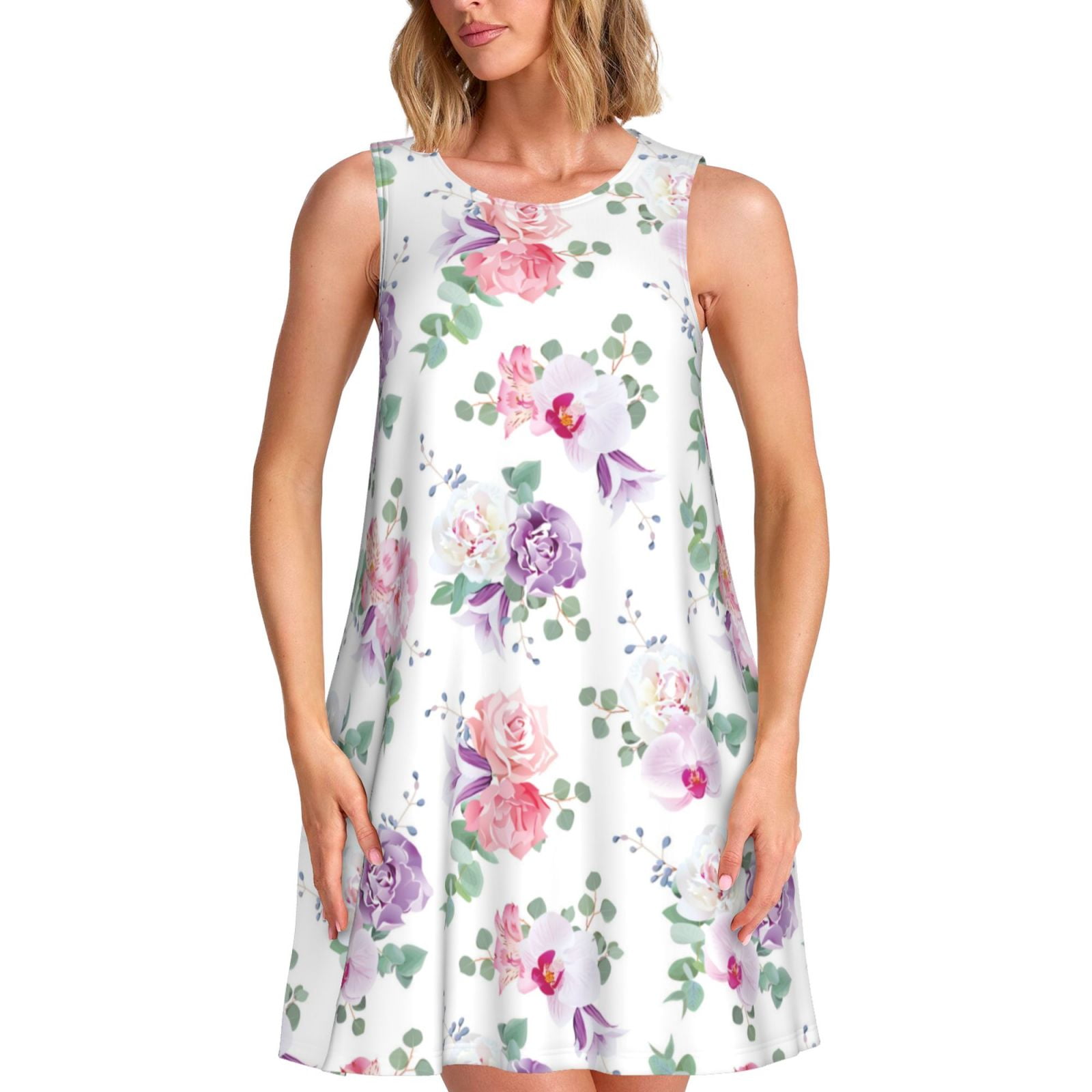 Spring Summer Dresses for Women 2025 - Rose Flower B Beach Vacation ...