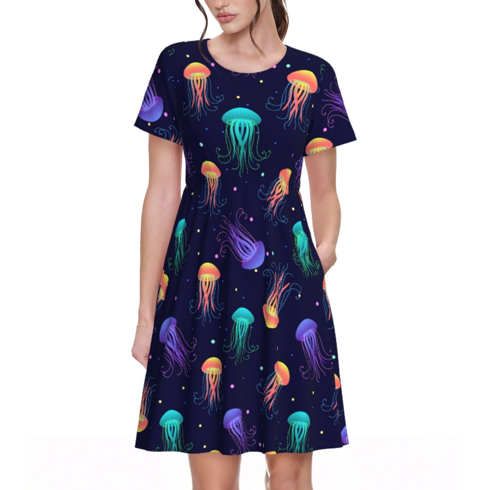 Spring Summer Dresses for Women 2025 - Sea Jellyfish Beach Vacation ...