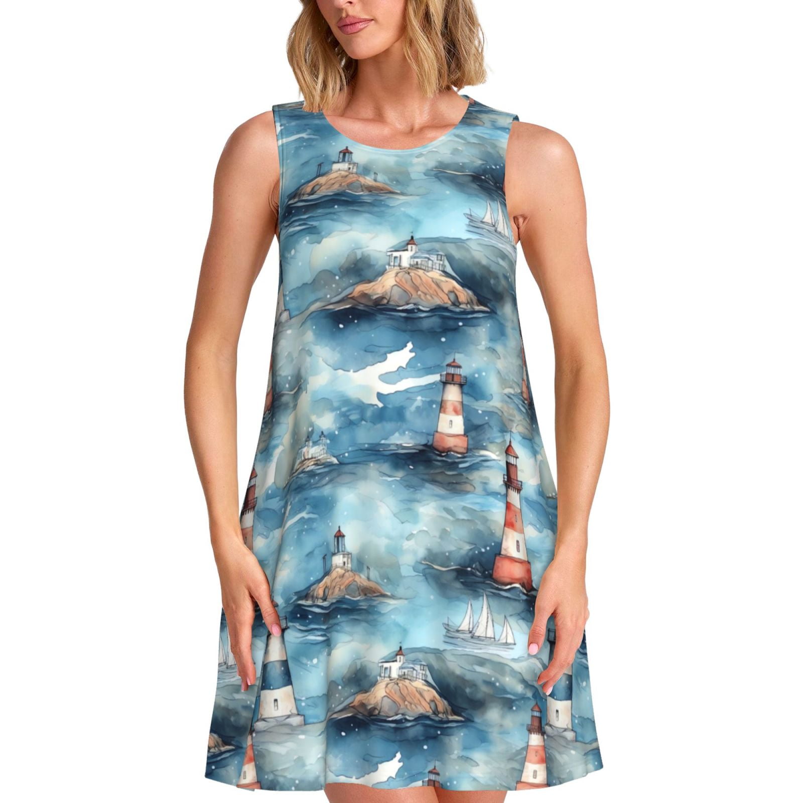 Spring Summer Dresses for Women 2025 - Sea Marine And Lighthouse Beach ...