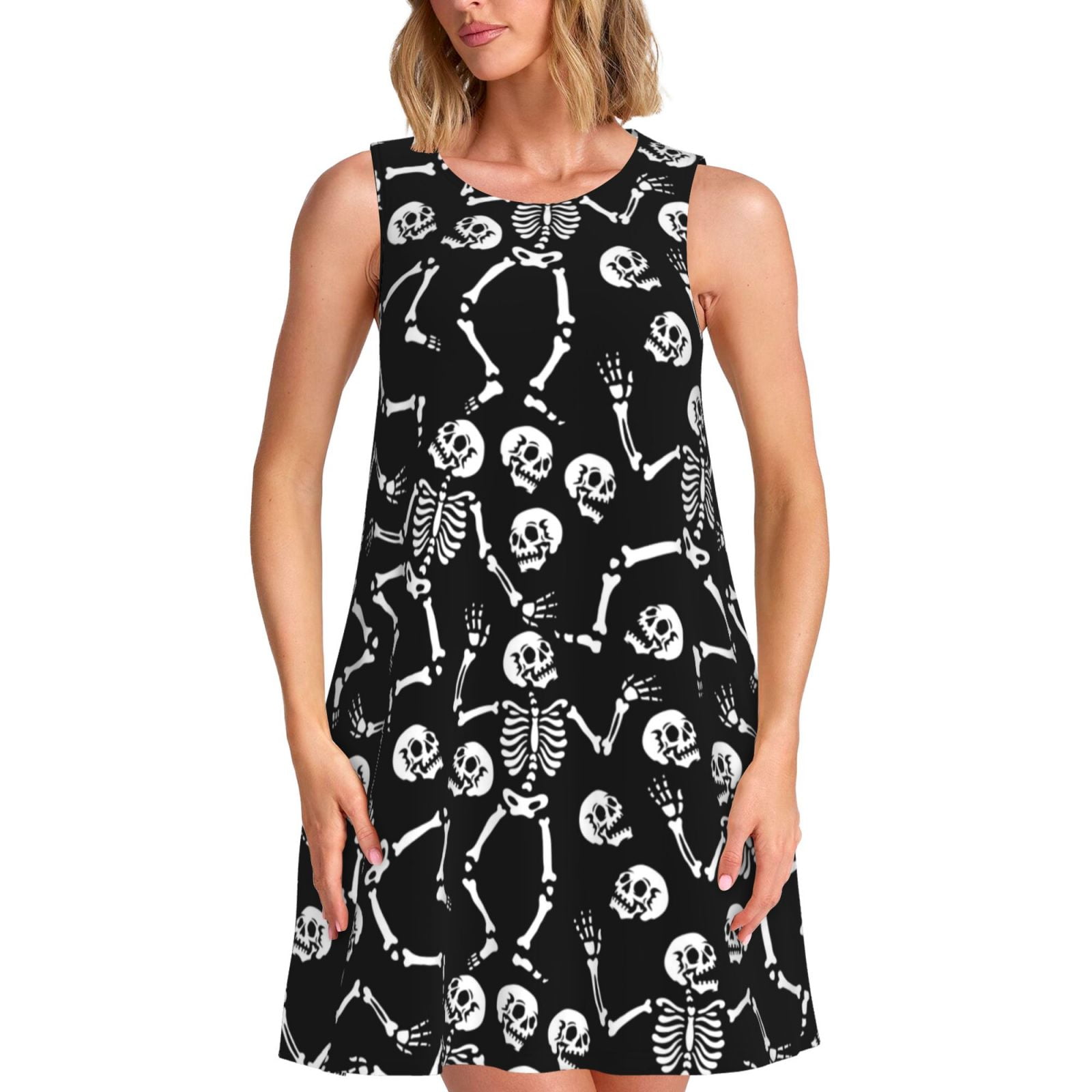 Spring Summer Dresses for Women 2025 - Skeletons Dancing Swimsuit Coverup Sundresses for Women ...