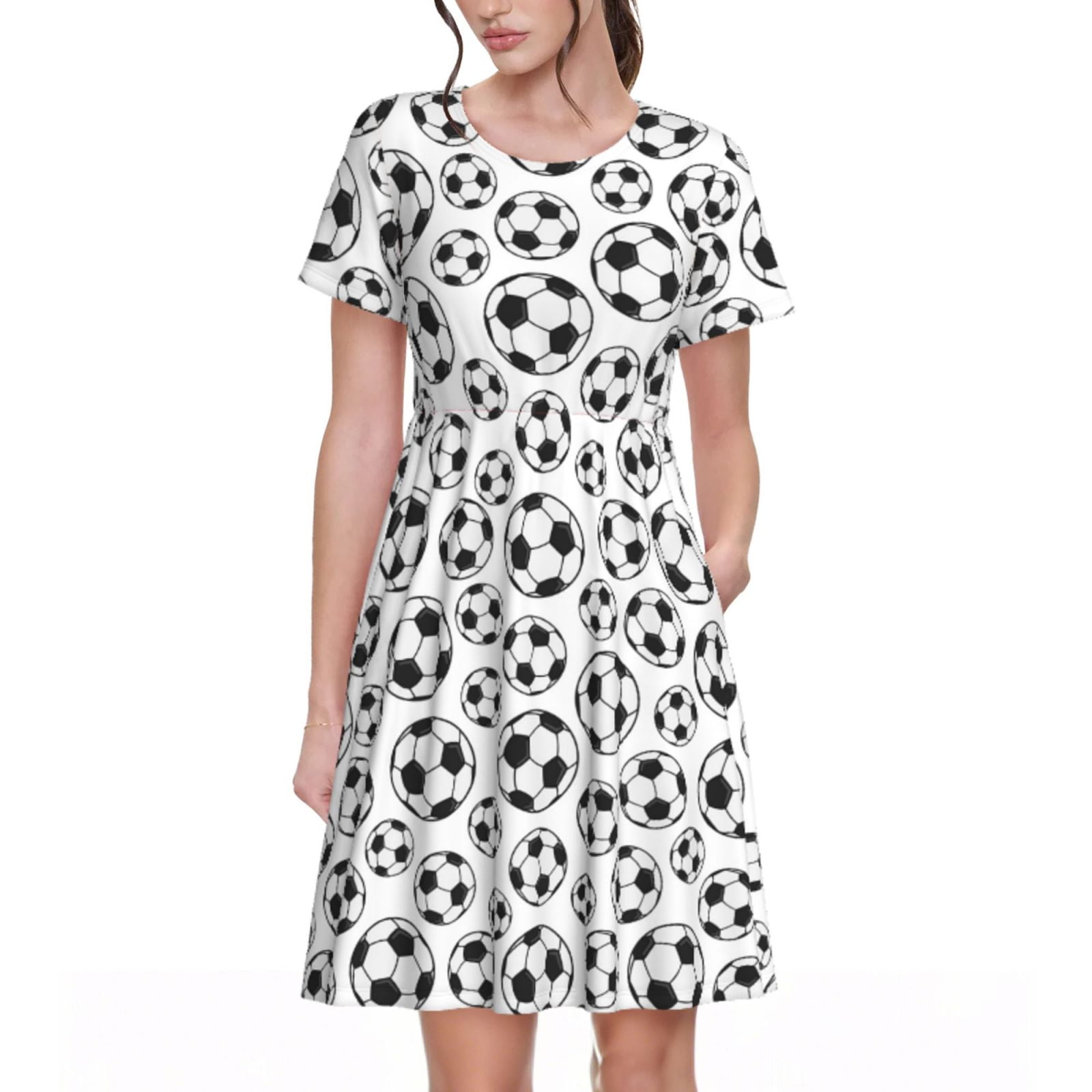 Spring Summer Dresses for Women 2025 - Soccer Football Balls White ...