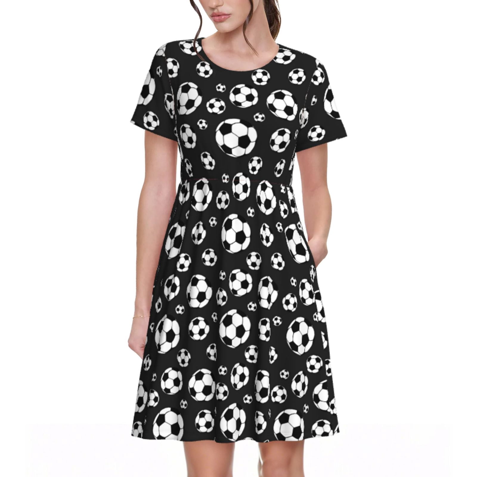 Spring Summer Dresses for Women 2025 - Soccer Football Black Beach ...