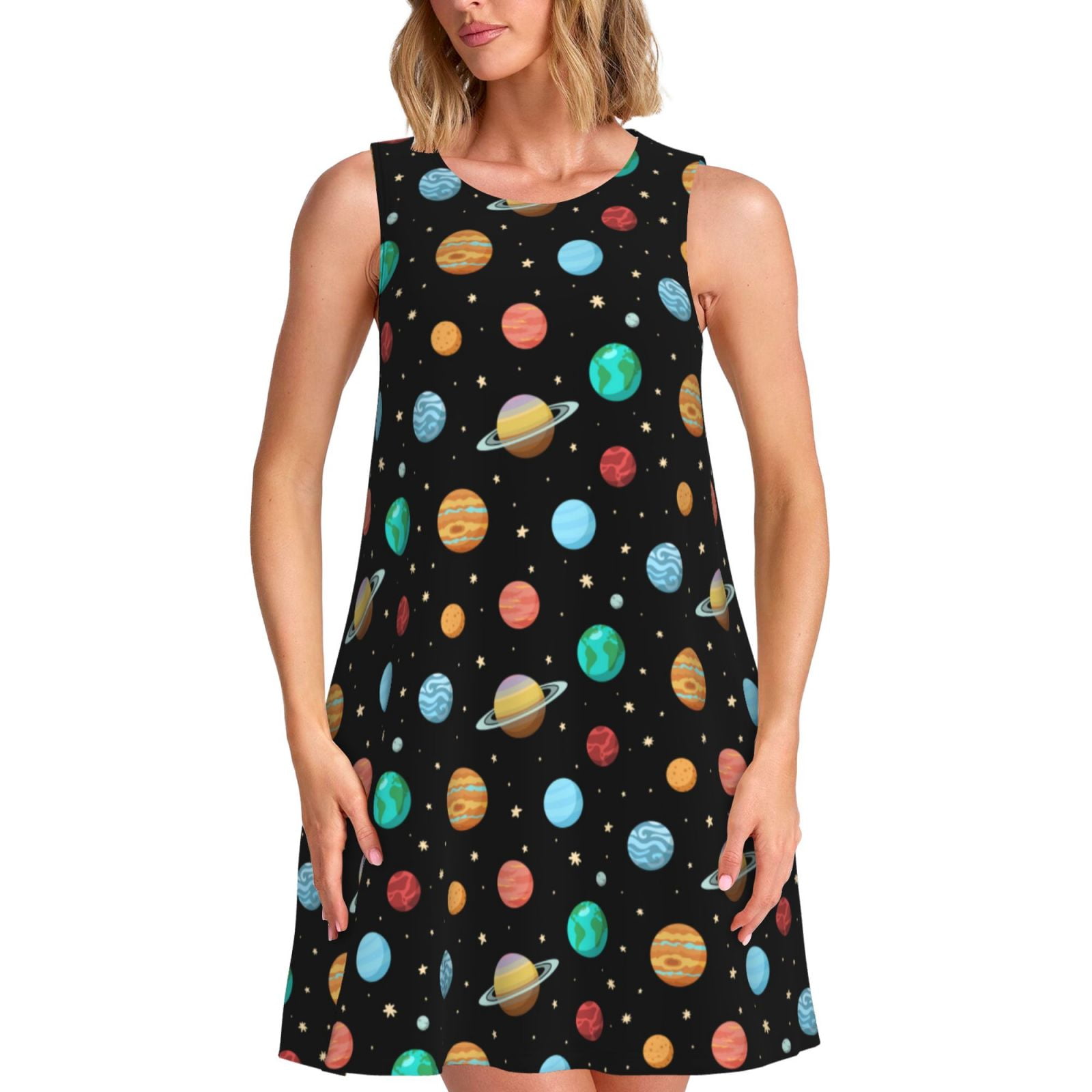 Spring Summer Dresses for Women 2025 - Solar System Planets Space Beach ...