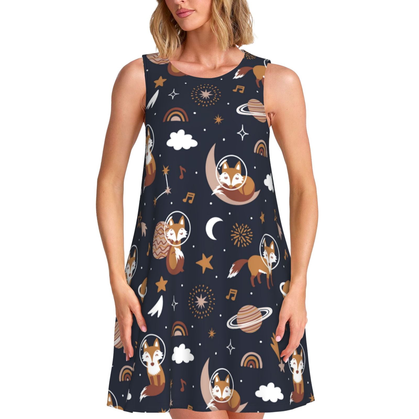 Spring Summer Dresses for Women 2025 - Space Music Fox Swimsuit Coverup ...