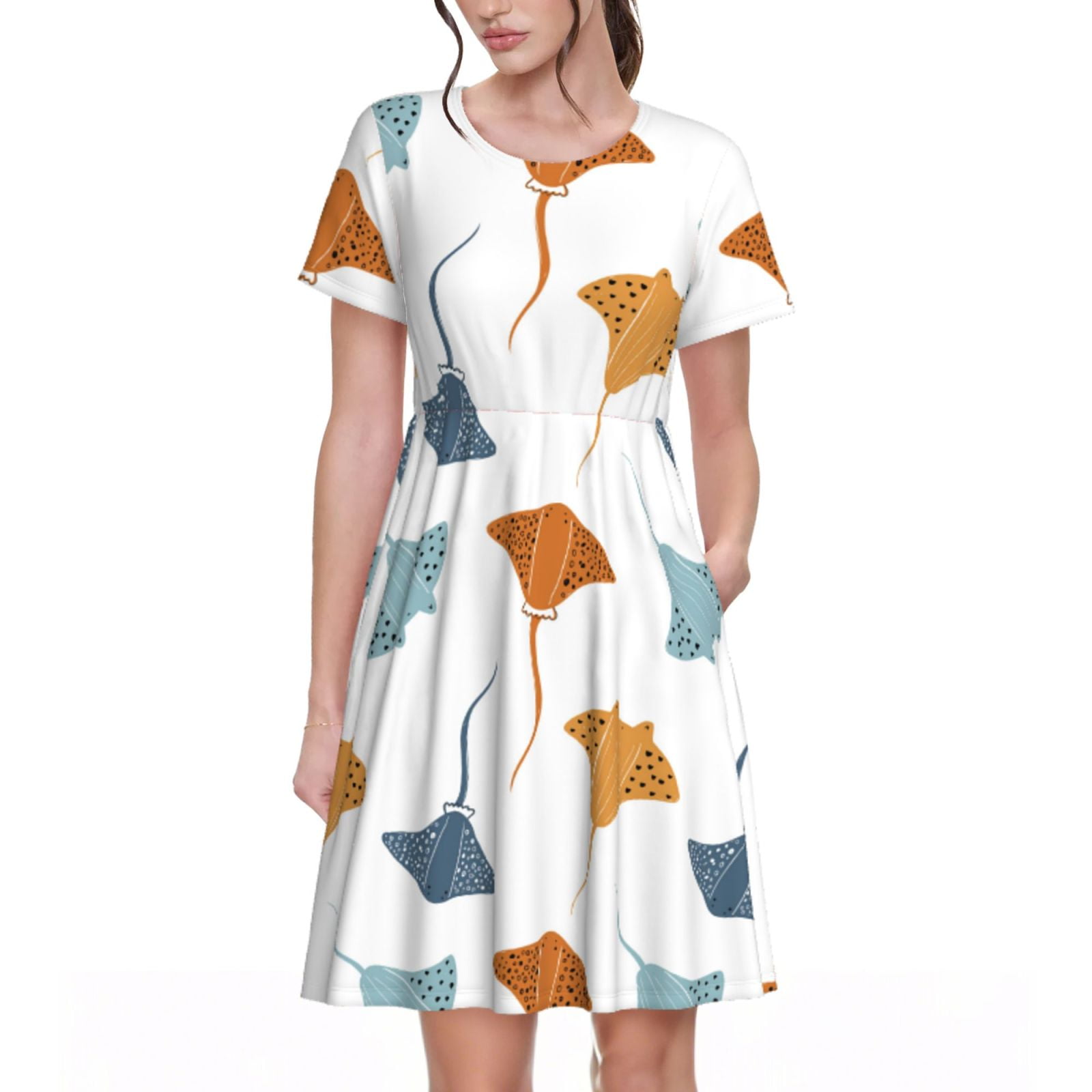 Spring Summer Dresses for Women 2025 - Stingrays Cartoon Cute Beach ...