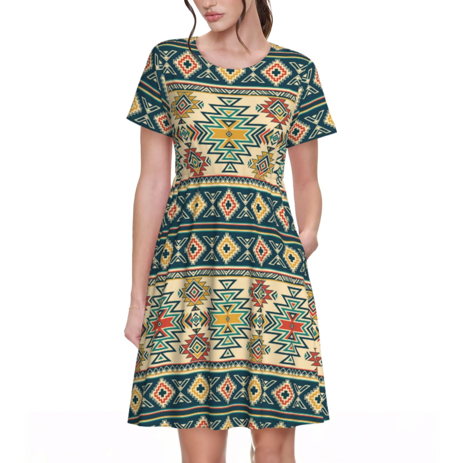 Spring Summer Dresses for Women 2025 - Traditional Tribal Aztec1 Beach ...