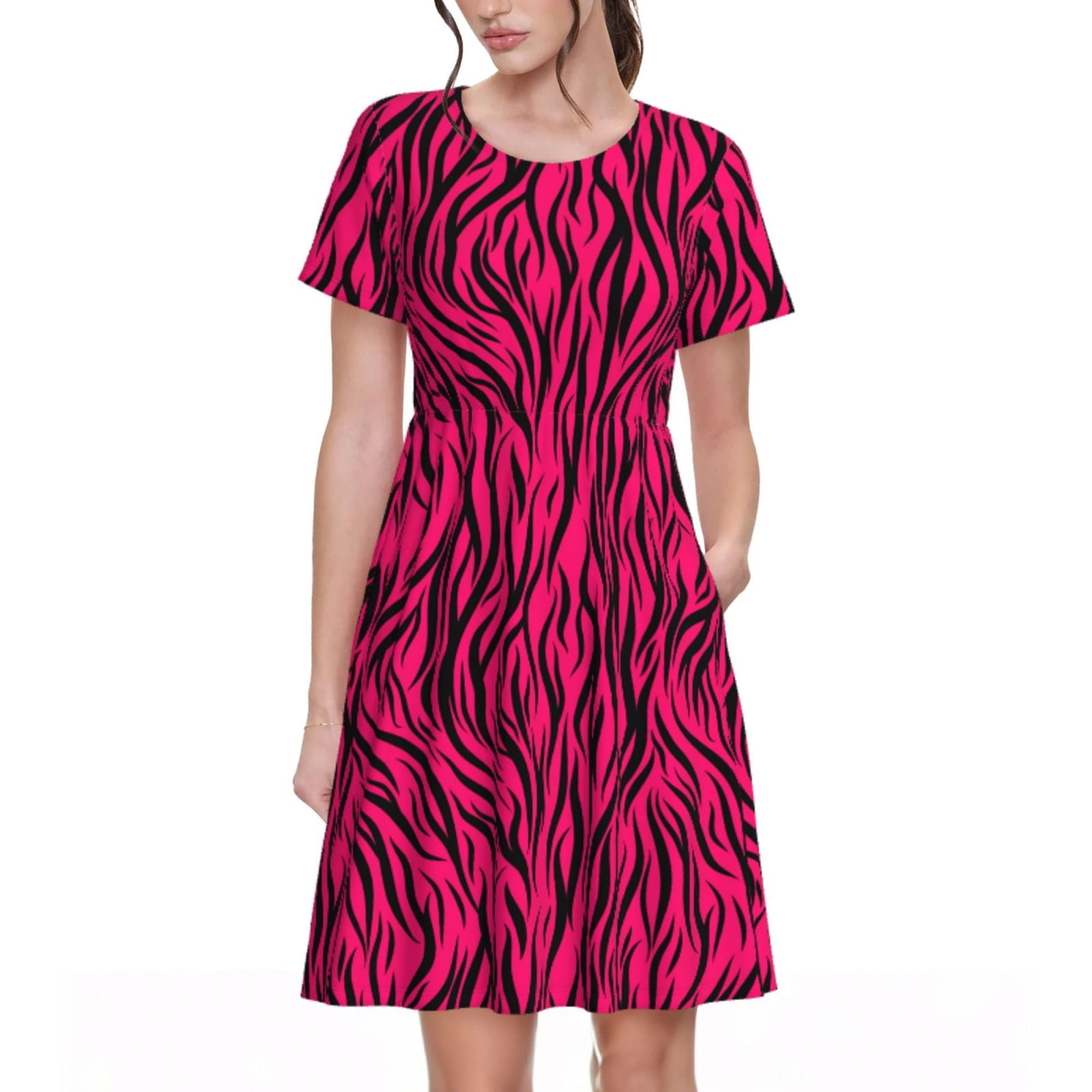 Spring Summer Dresses for Women 2025 - Trendy Red Pink Zebra Beach ...