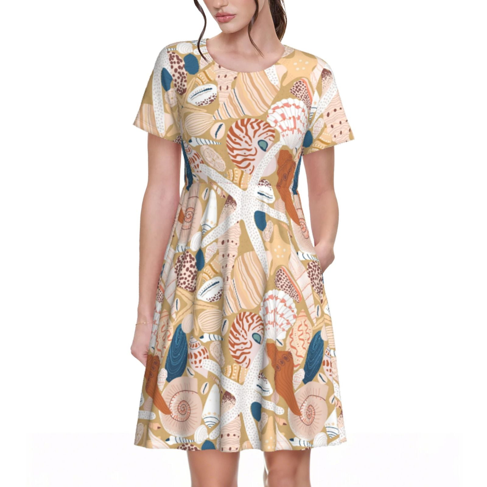 Spring Summer Dresses for Women 2025 - Tropical Beach Sea Shell Beach ...