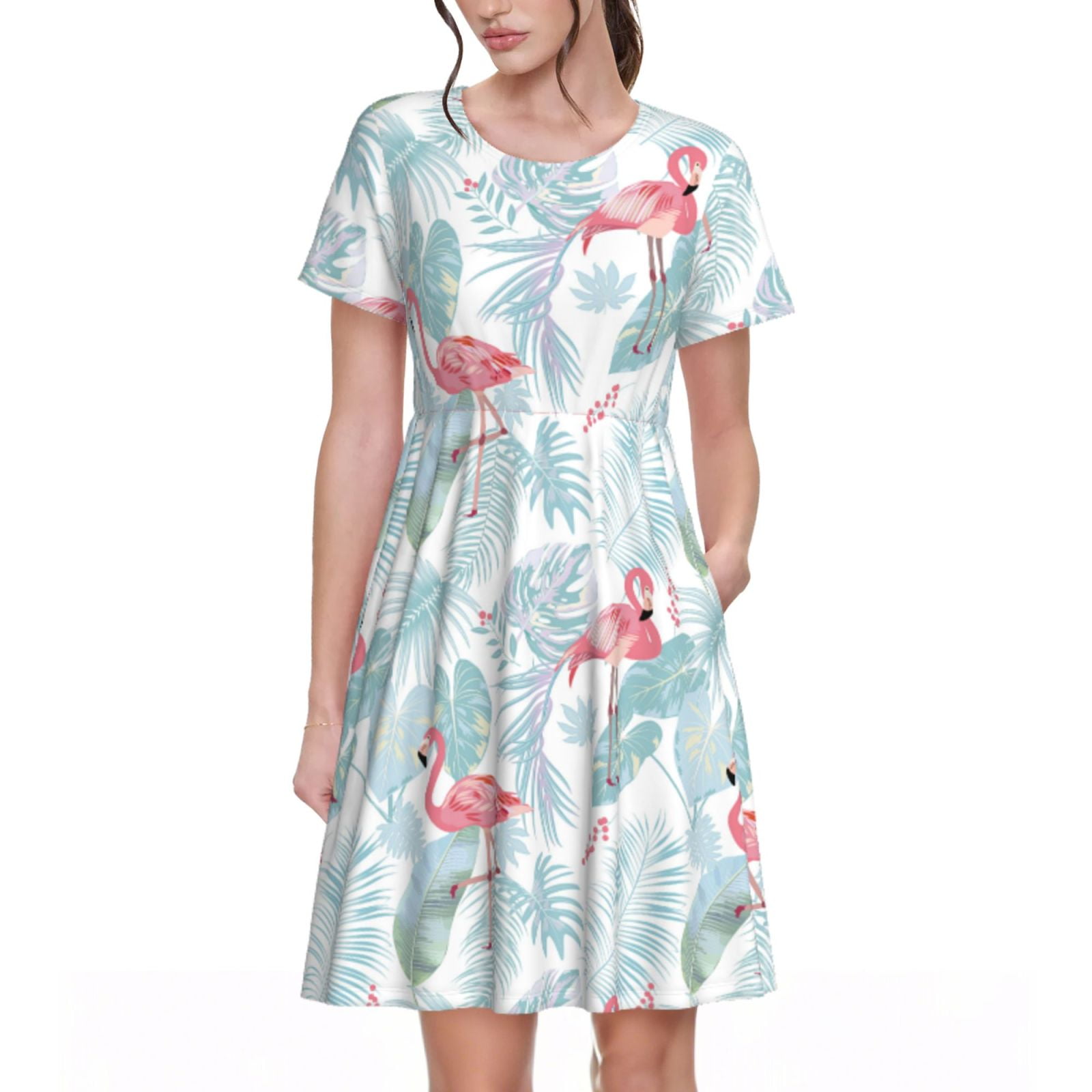 Spring Summer Dresses for Women 2025 - Tropical Flamingo Pink Beach ...