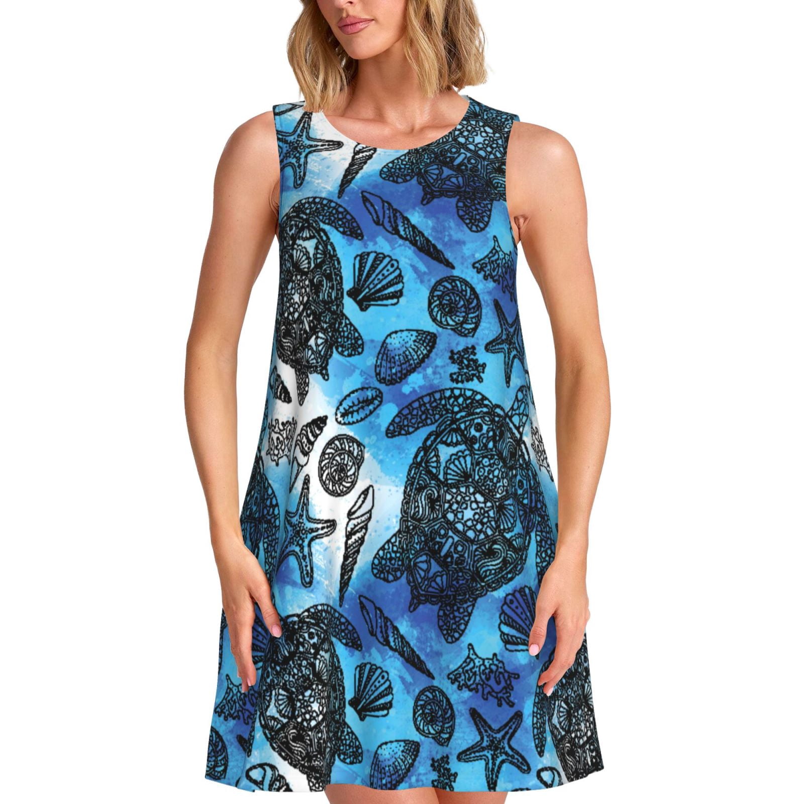 Spring Summer Dresses for Women 2025 - Turtle Shell Starfish Coral ...