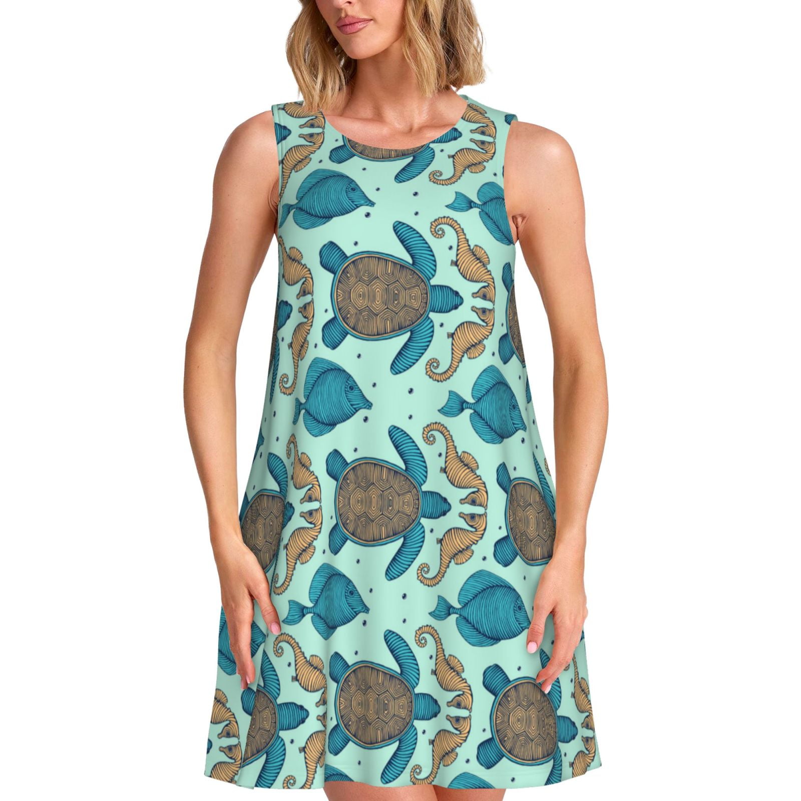 Spring Summer Dresses for Women 2025 - Turtles And Seahorses(1 ...