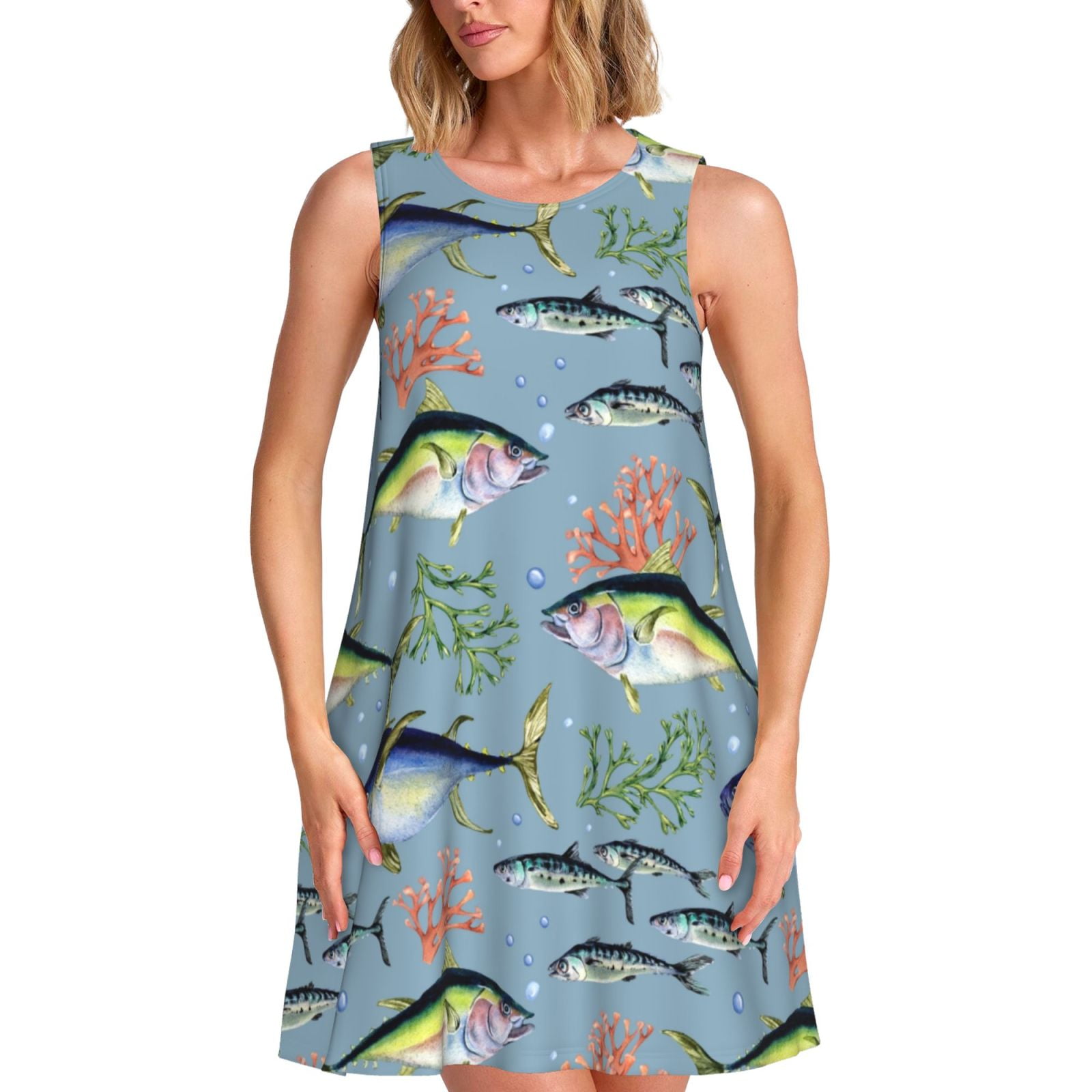Spring Summer Dresses for Women 2025 - Various Wild Sea Fish Beach ...