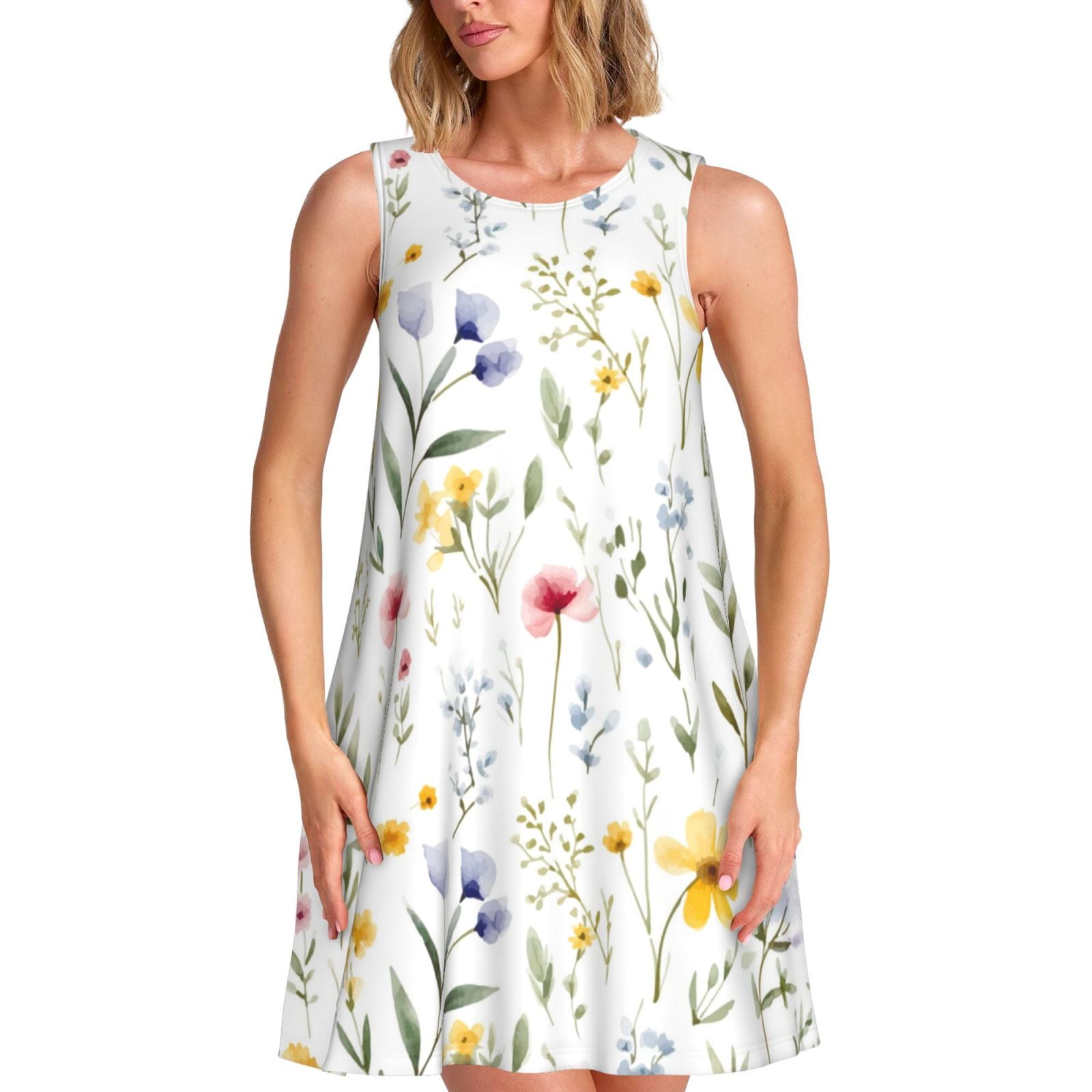 Spring Summer Dresses for Women 2025 - Watercolor Floral A Beach ...