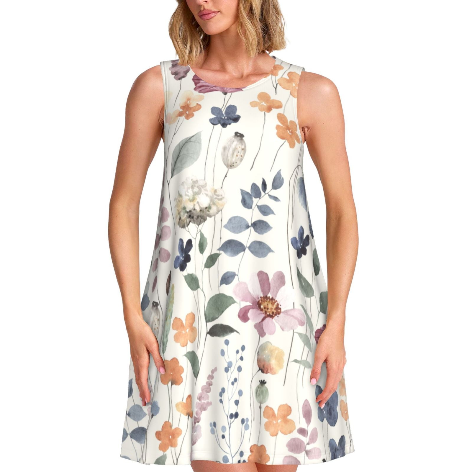 Spring Summer Dresses for Women 2025 - Watercolor Floral Swimsuit ...