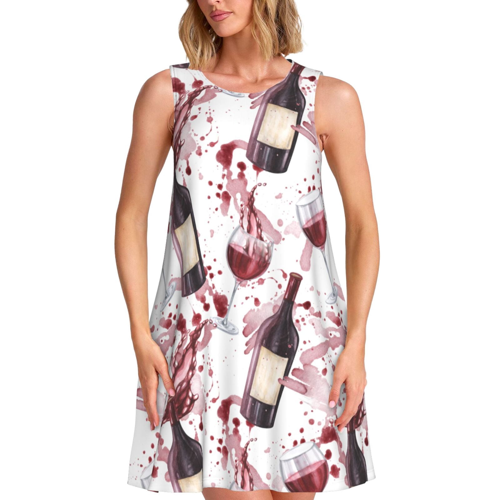 Spring Summer Dresses for Women 2025 - Watercolor Wine Swimsuit Coverup ...