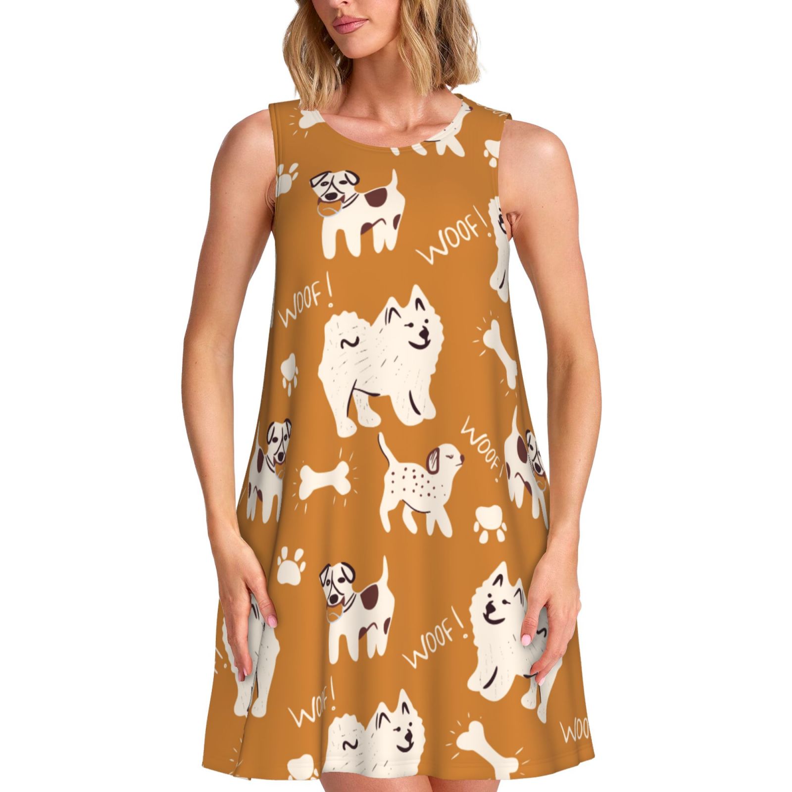 Spring Summer Dresses for Women 2025 - Woof Dog Puppy Beach Vacation ...
