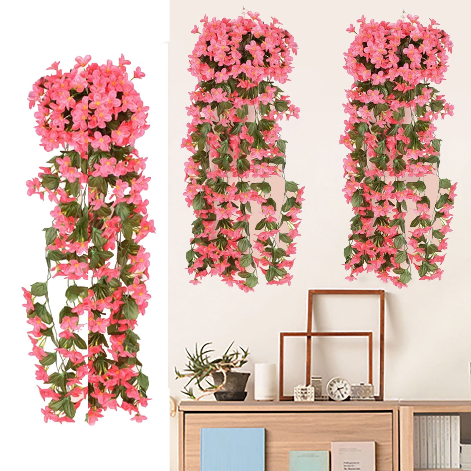 Spring & Summer Floral Decorations - Faux Violet Hanging Flowers ...