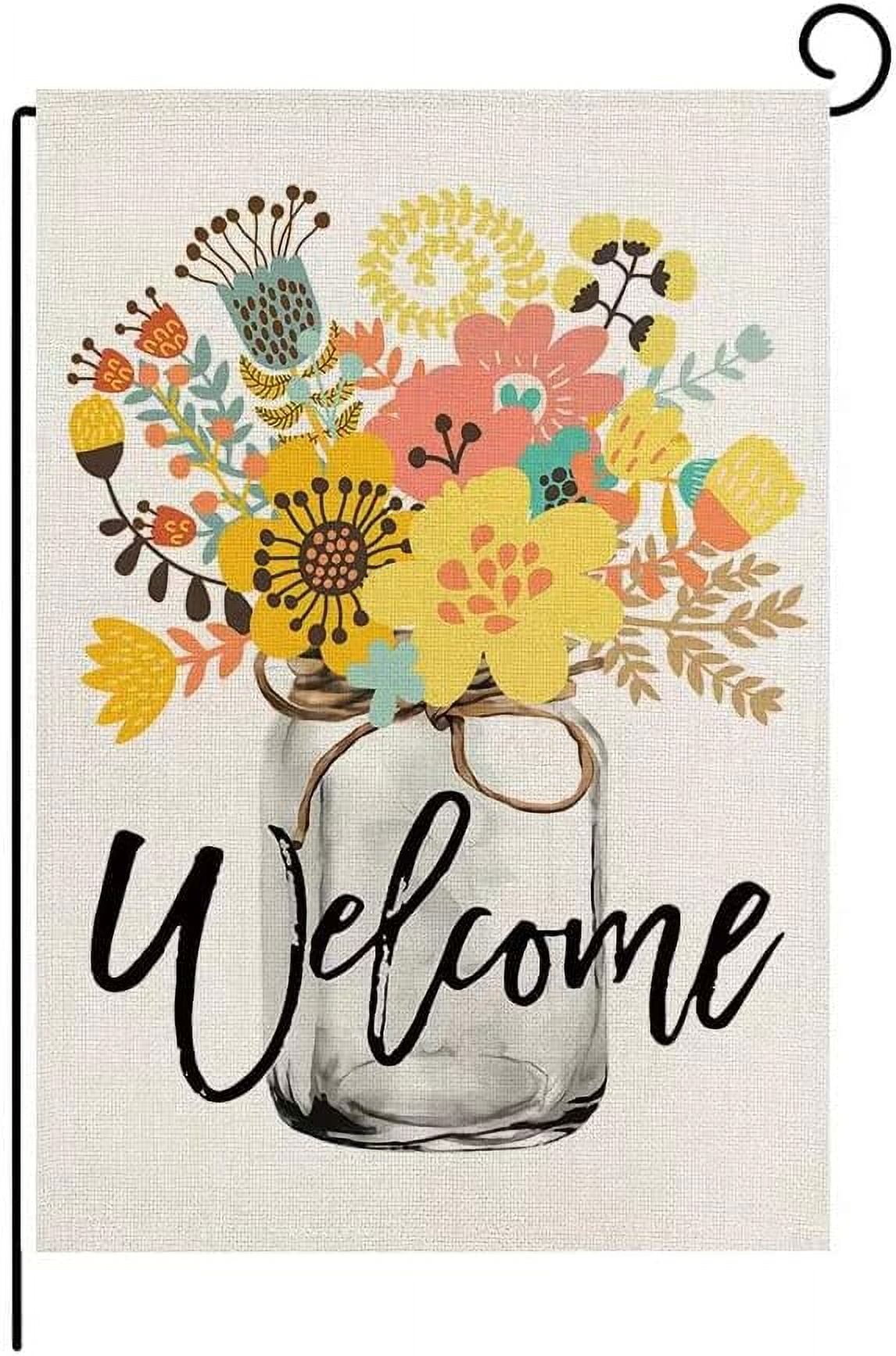 Spring Summer Floral Garden Flag 12x18 Inch Double Sided Welcome Garden ...